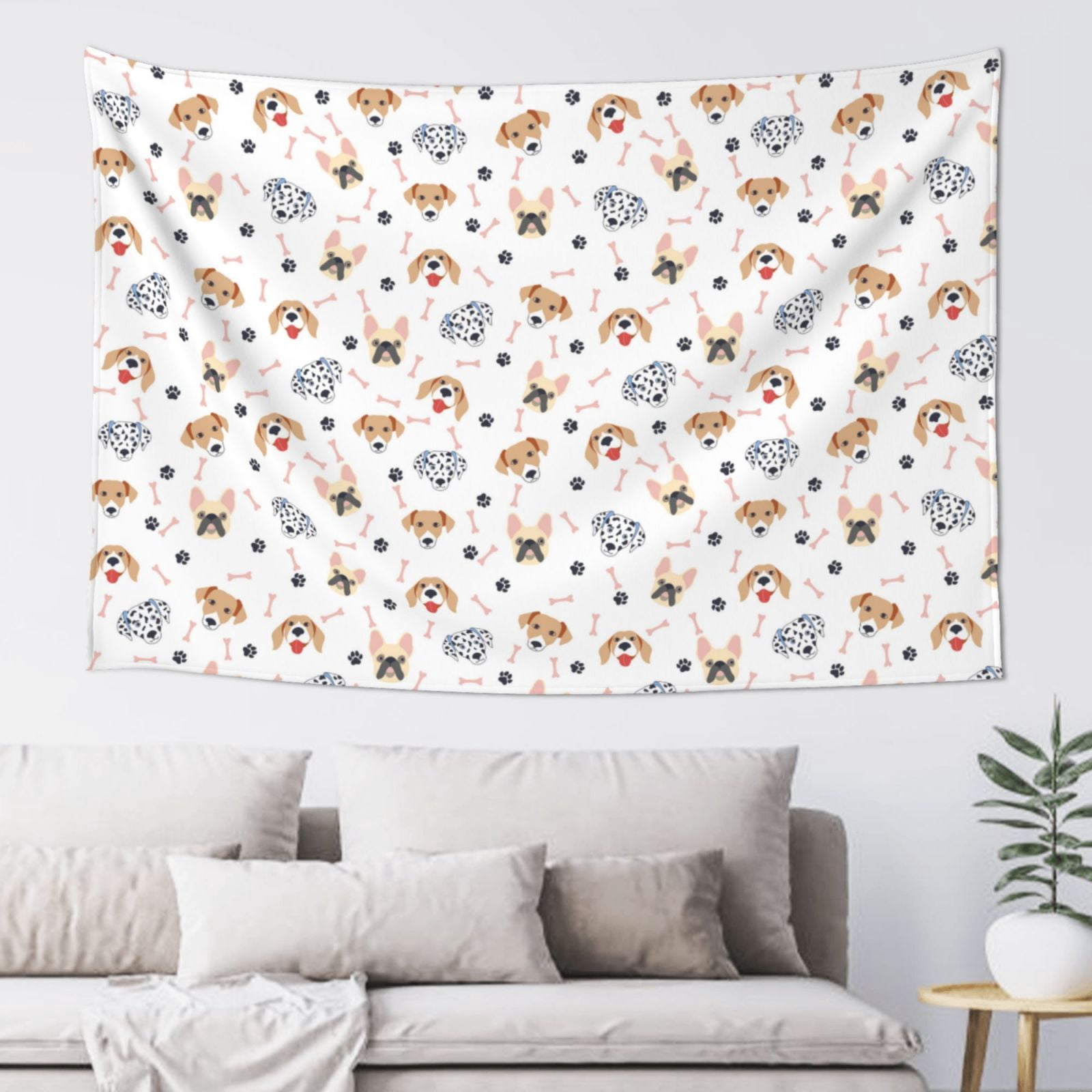 Easygdp Cute Cartoon Dogs Tapestry Wall Hanging, Wall Tapestries for ...