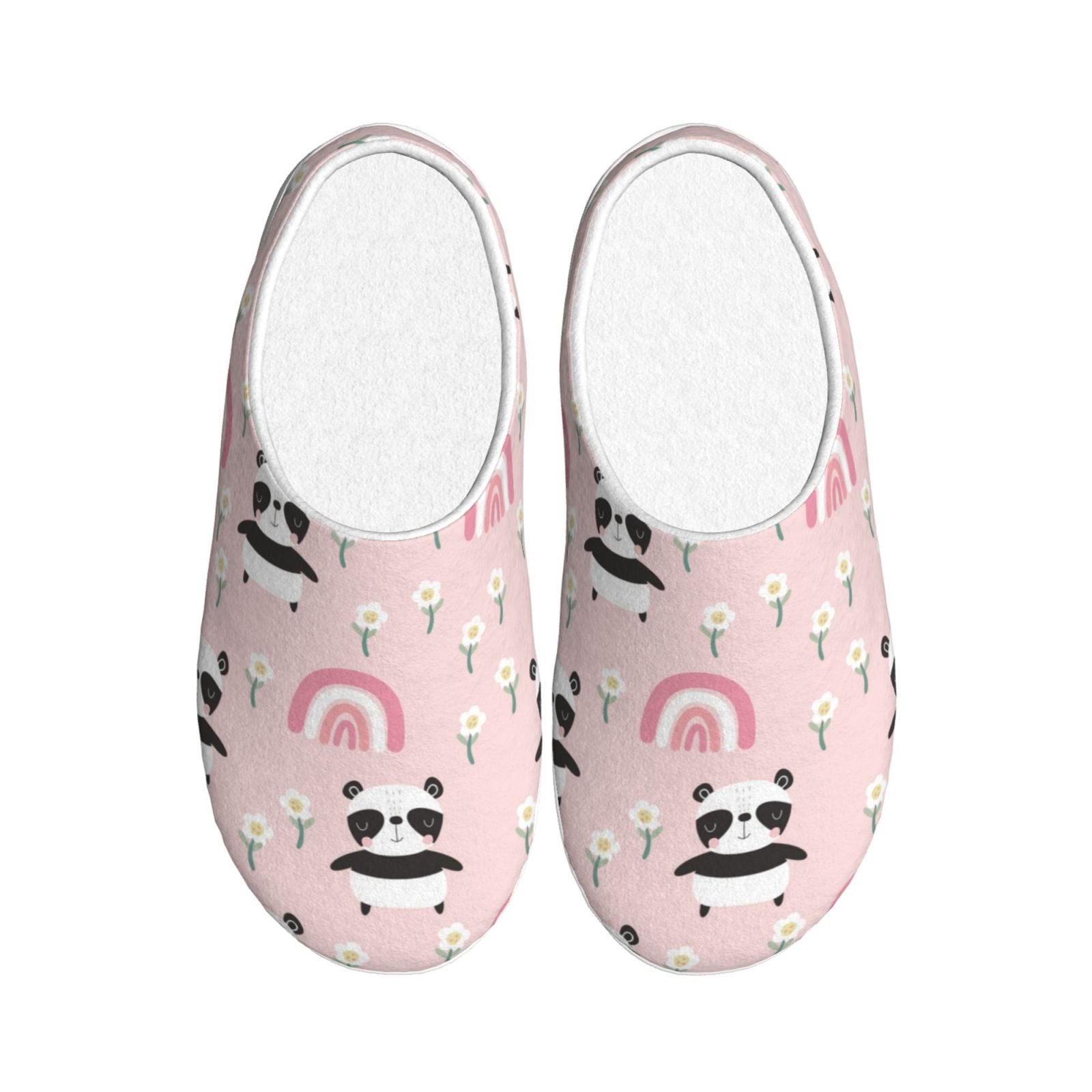 Easygdp Cute Cartoon Panda Slippers for Women Mens Winter Warm Home ...