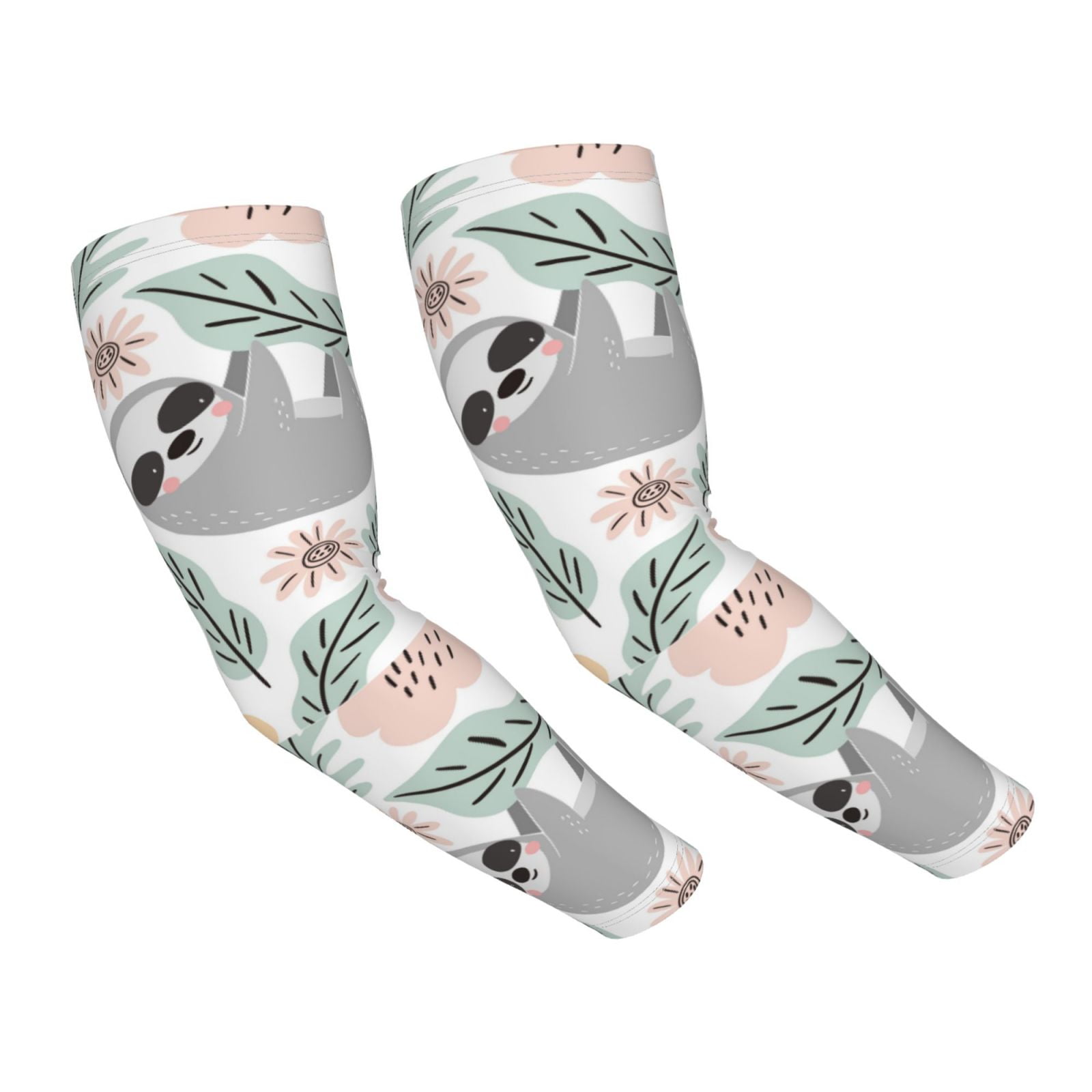 Easygdp Cute Cartoon Sloth Adult Ice Silk Sunscreen Arm Cover with ...