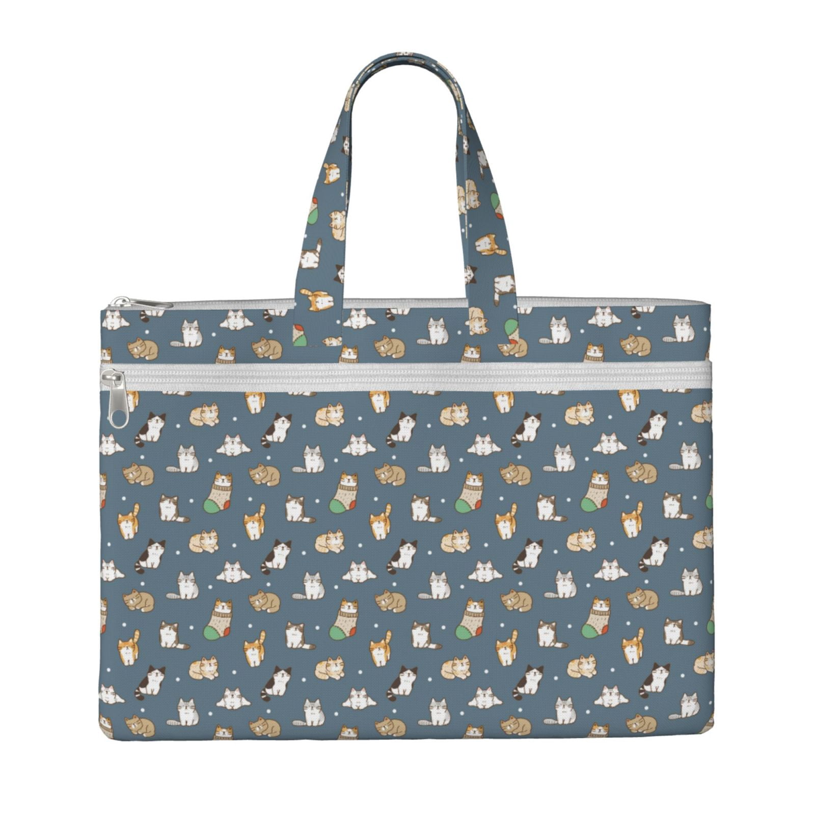 Easygdp Cute Cats And Dogs Canvas Document Bag File Bag Handle Business ...
