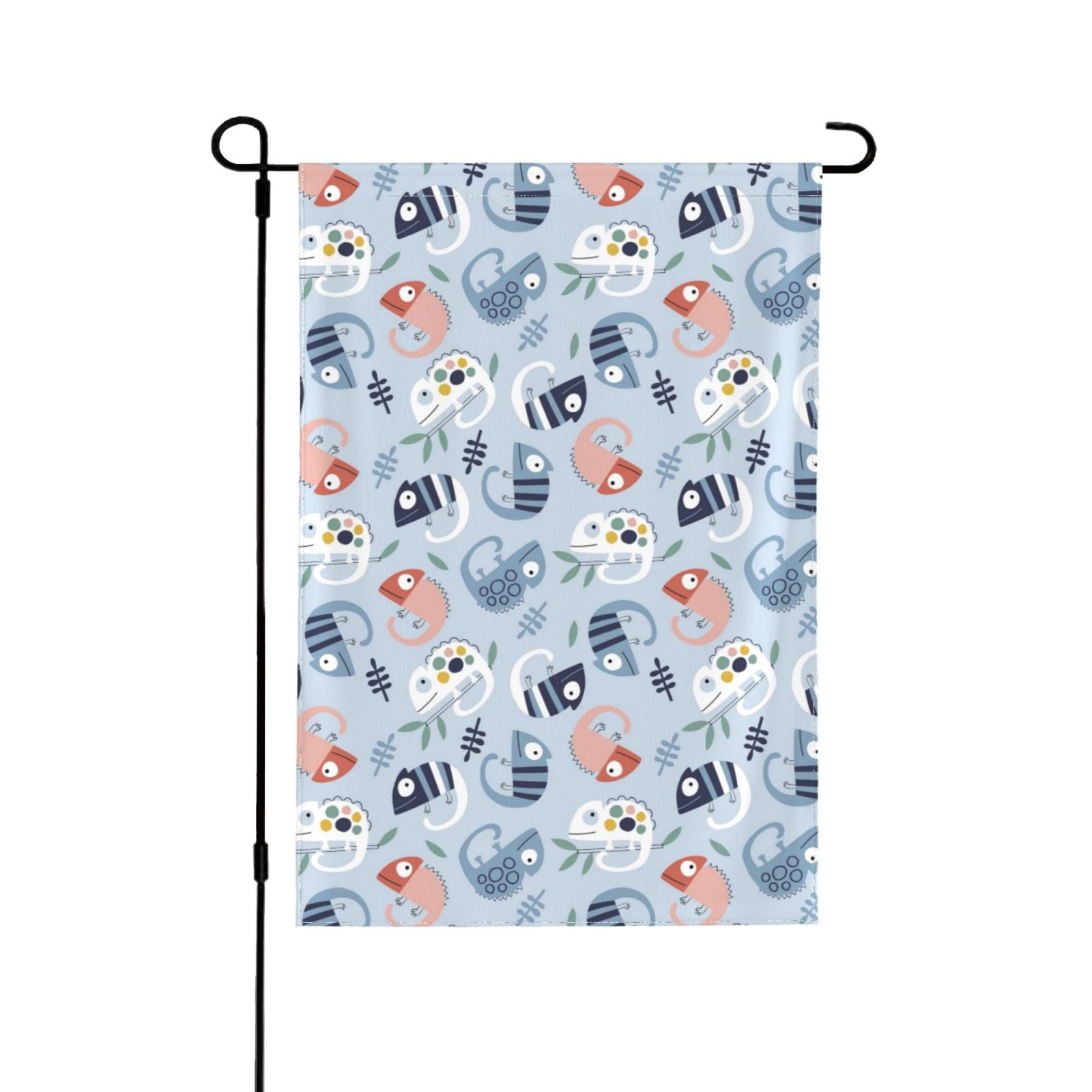 Easygdp Cute Chameleons On Blue Garden Flag Yard Flag Welcome Flag ...