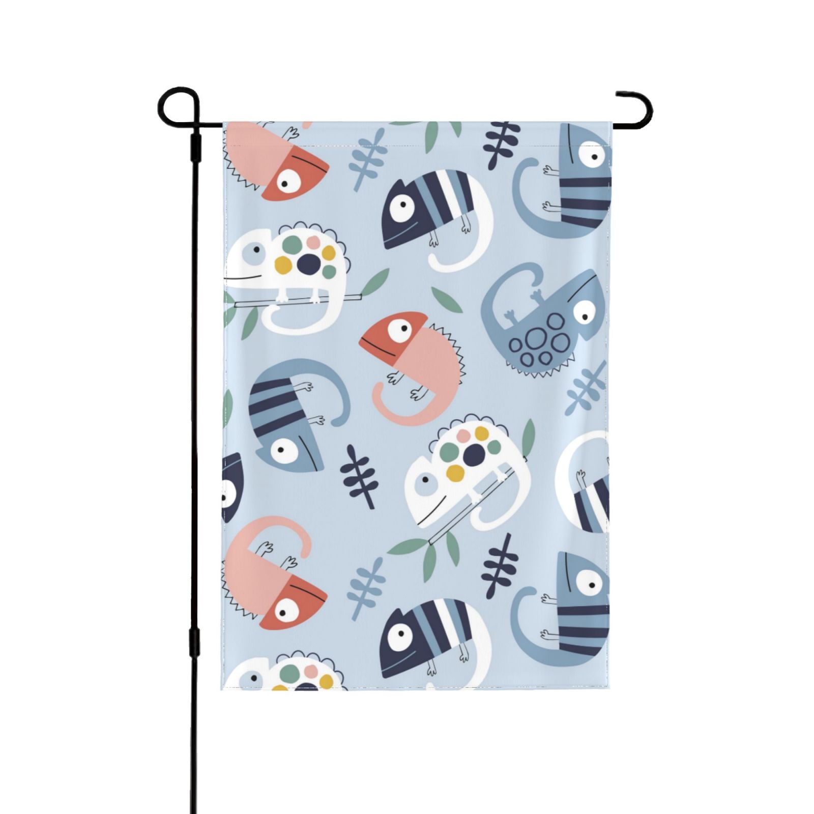 Easygdp Cute Chameleons On Blue Garden Flag Yard Flag Welcome Flag ...