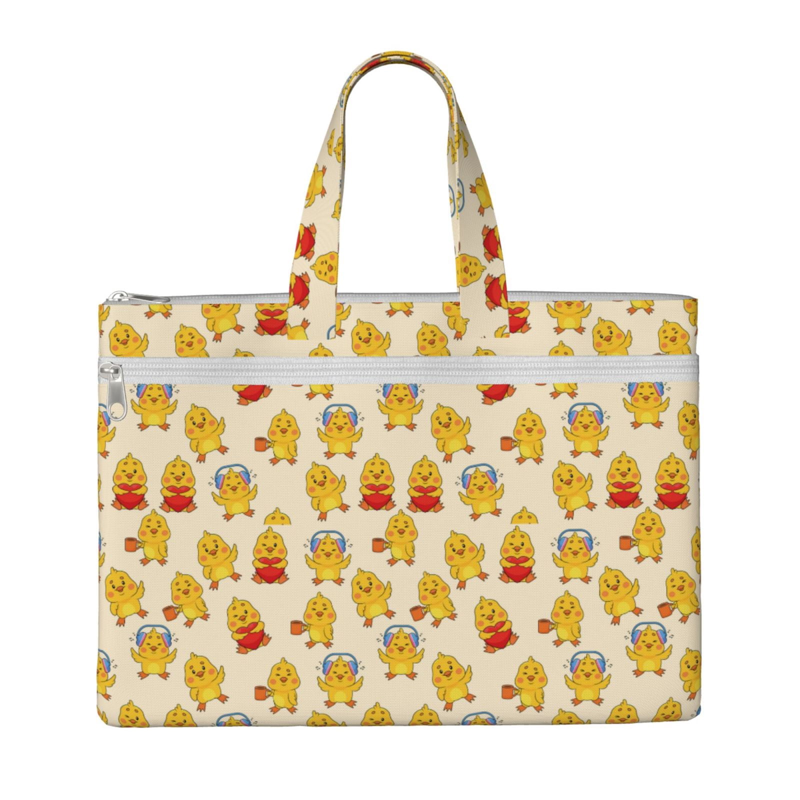 Easygdp Cute Chicken Canvas Document Bag File Bag Handle Business ...
