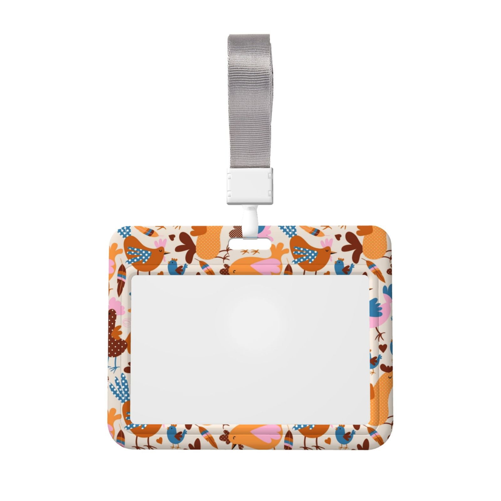 Easygdp Cute Chickens Card Badge Holder Work Badge Sleeve for Office ...