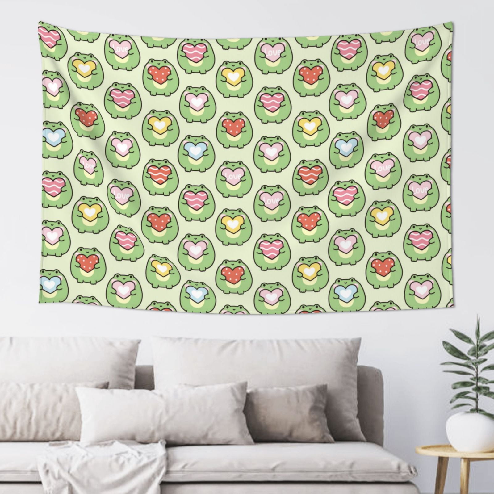 Easygdp Cute Chubby Frog Tapestry Wall Hanging, Wall Tapestries for ...