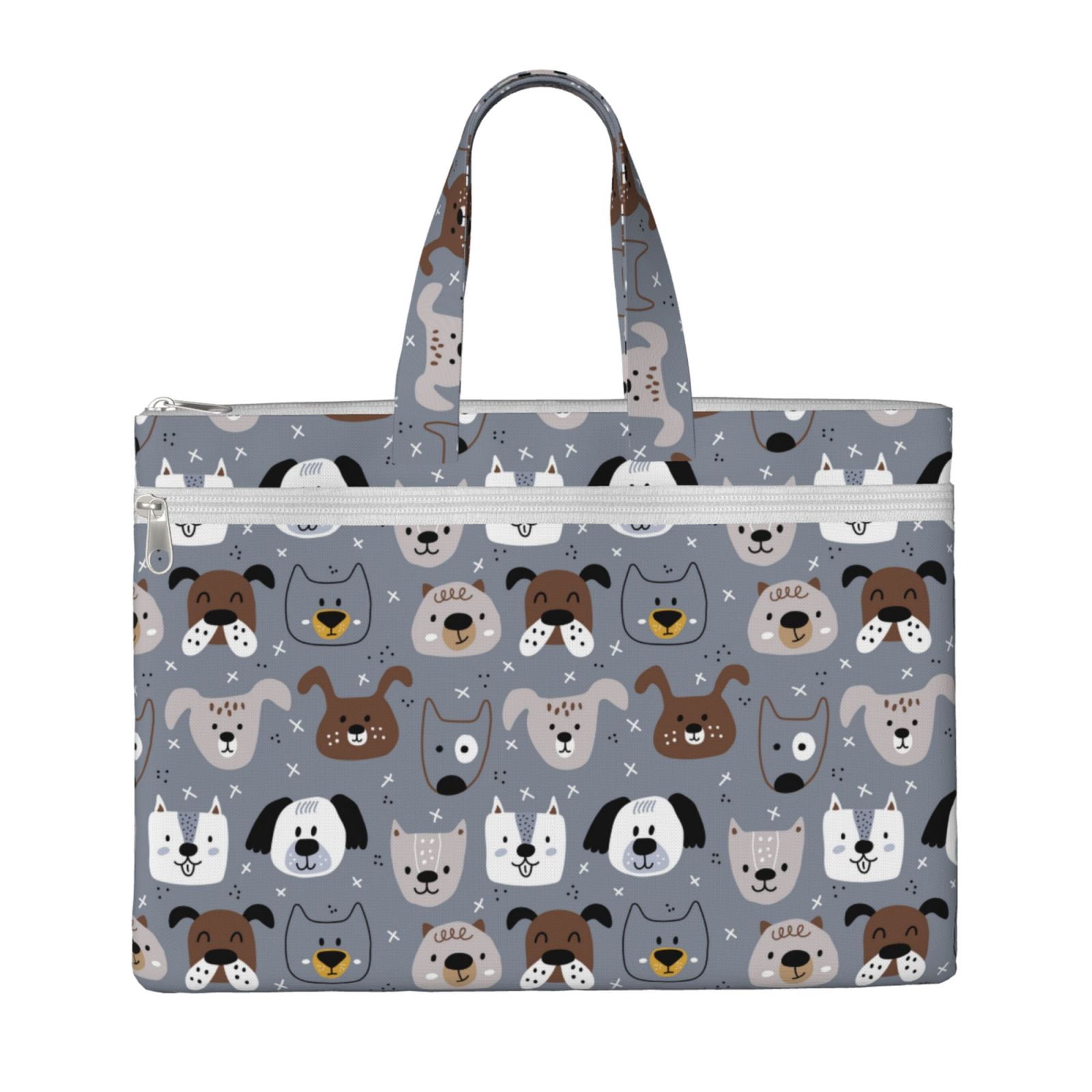 Easygdp Cute Dog Faces Canvas Document Bag File Bag Handle Business ...