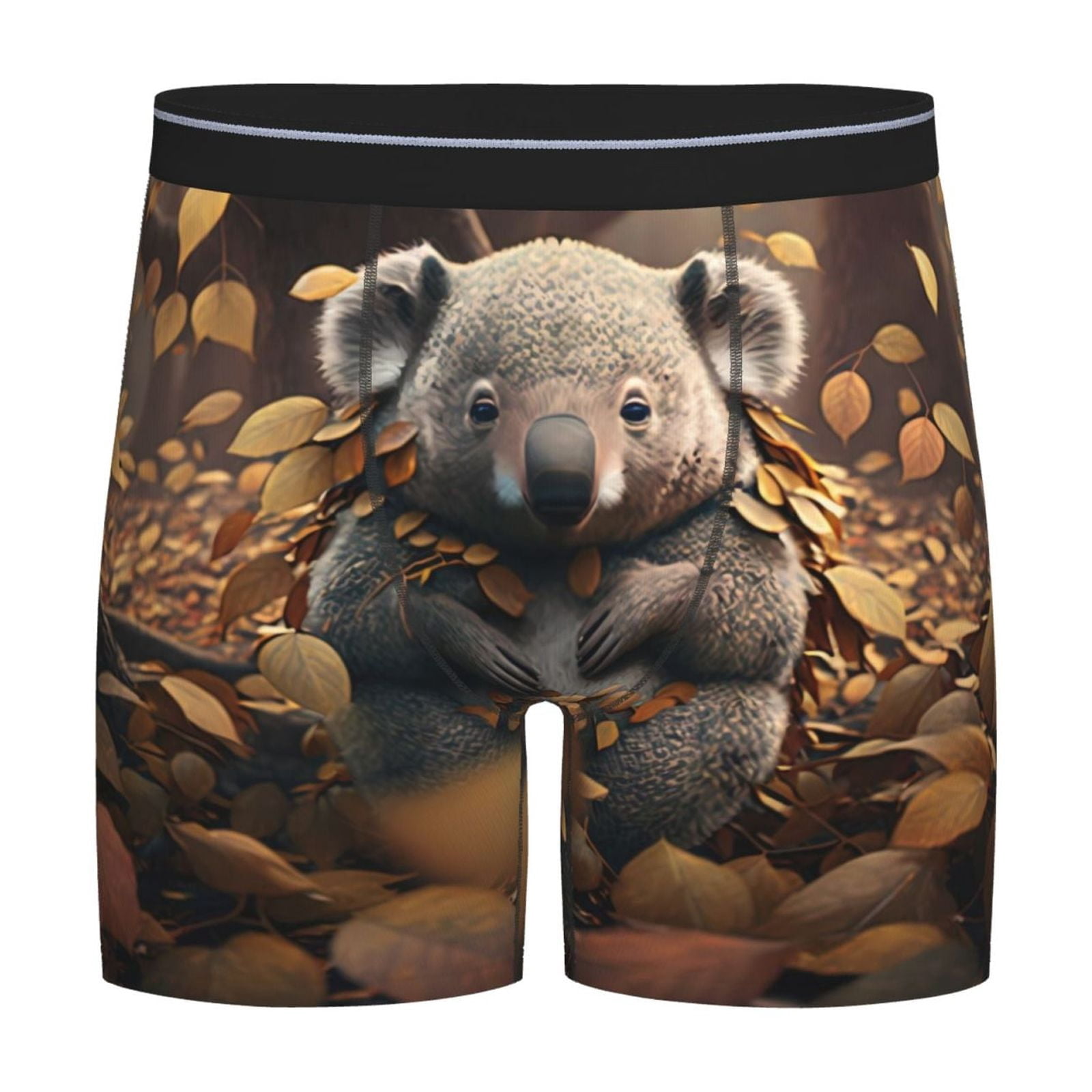 Easygdp Cute Fallen Leaf Koala Men's Boxer Briefs Men’s Underwear Boxer ...