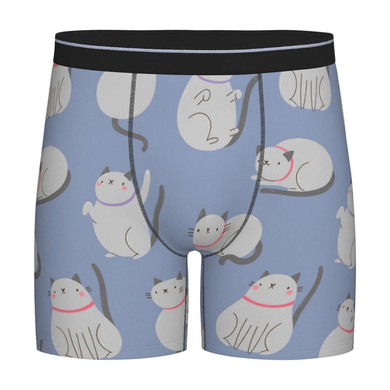 Easygdp Cute Fat Cat Men's Boxer Briefs Men’s Underwear Boxer Briefs ...