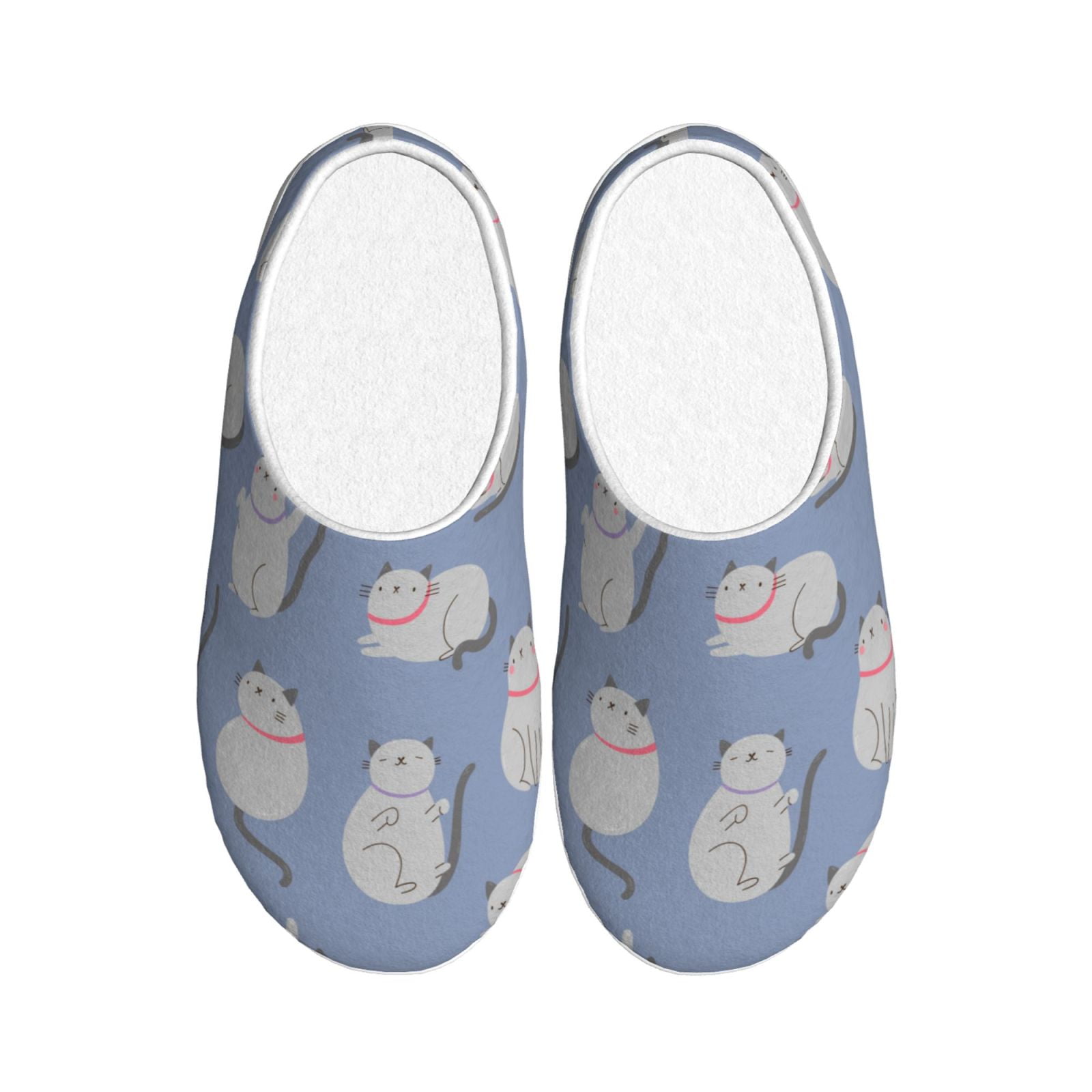 Easygdp Cute Fat Cat Slippers for Women Mens Winter Warm Home Slippers ...