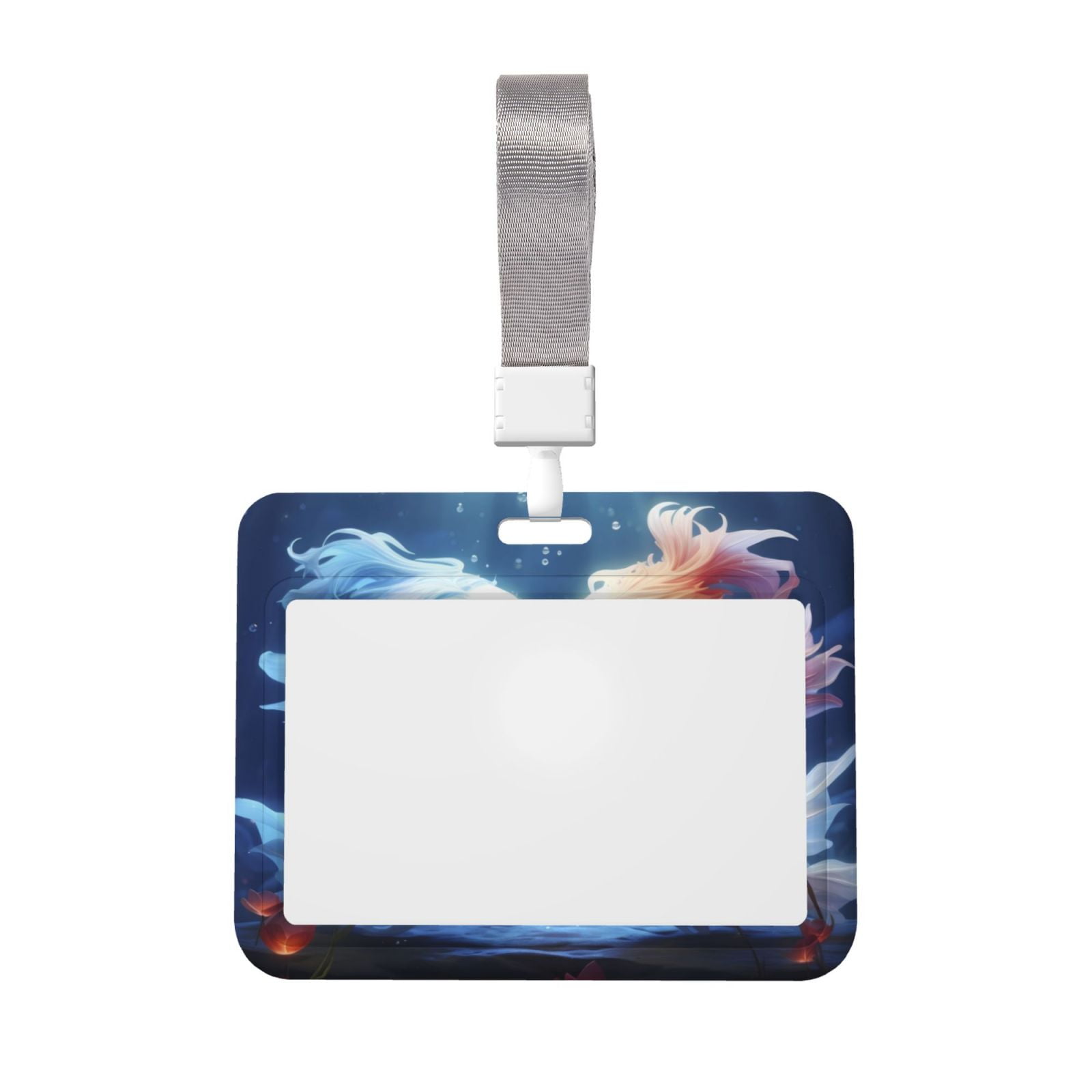 Easygdp Cute Fish Flower Couple Card Badge Holder Work Badge Sleeve for ...