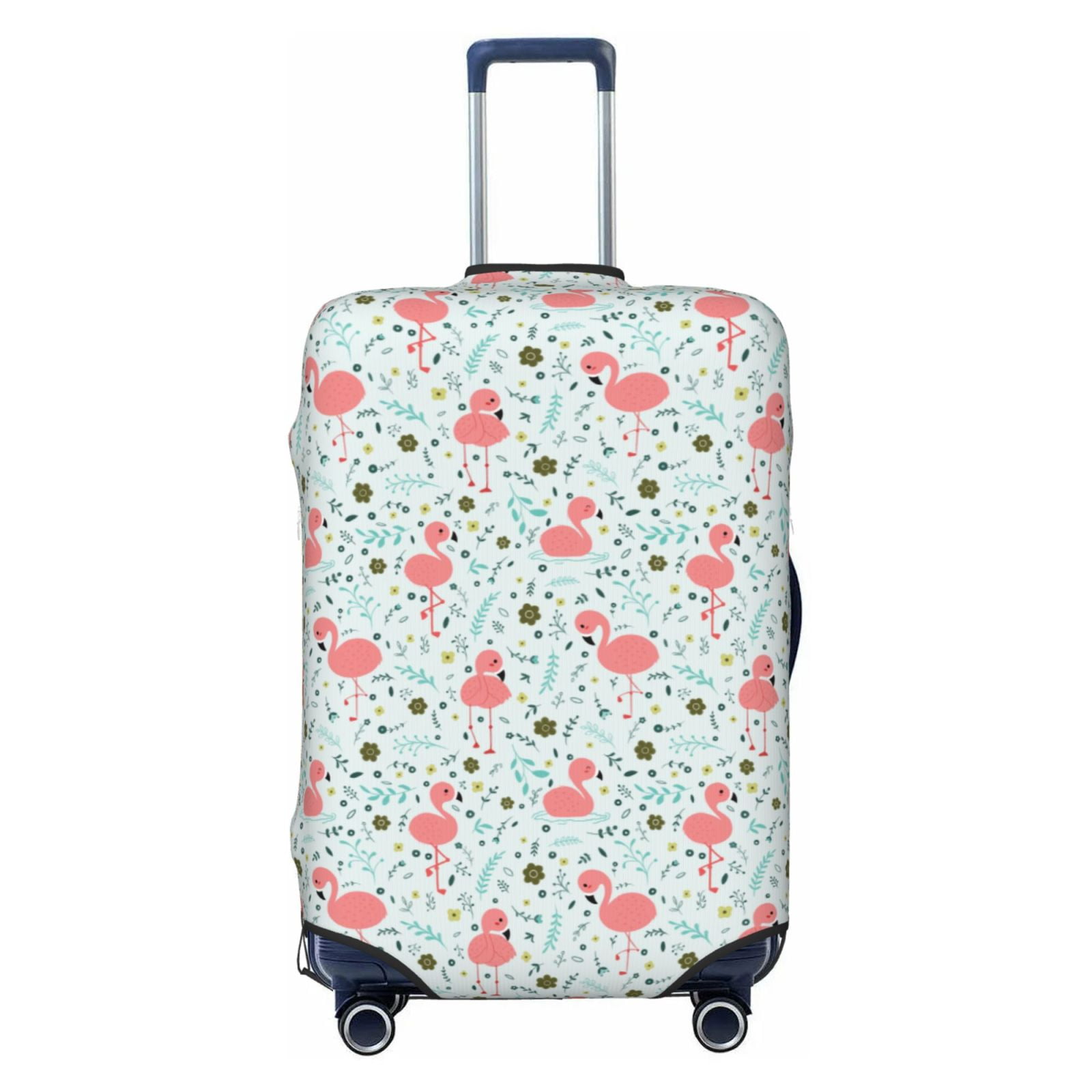 Easygdp Cute Flamingo Print Elastic and Washable Suitcase Protective ...