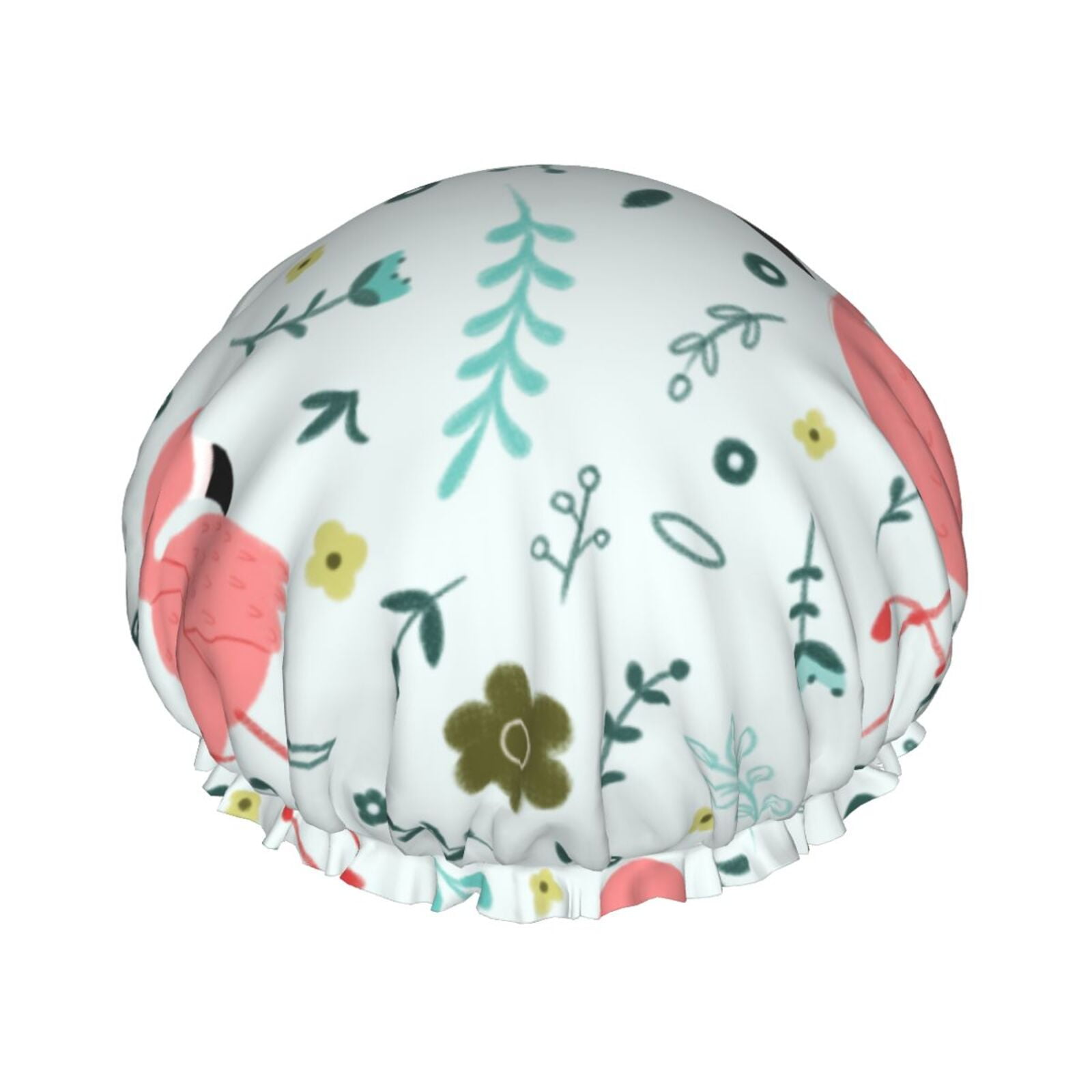 Easygdp Cute Flamingo Shower Caps for Women, Double Waterproof Layers ...