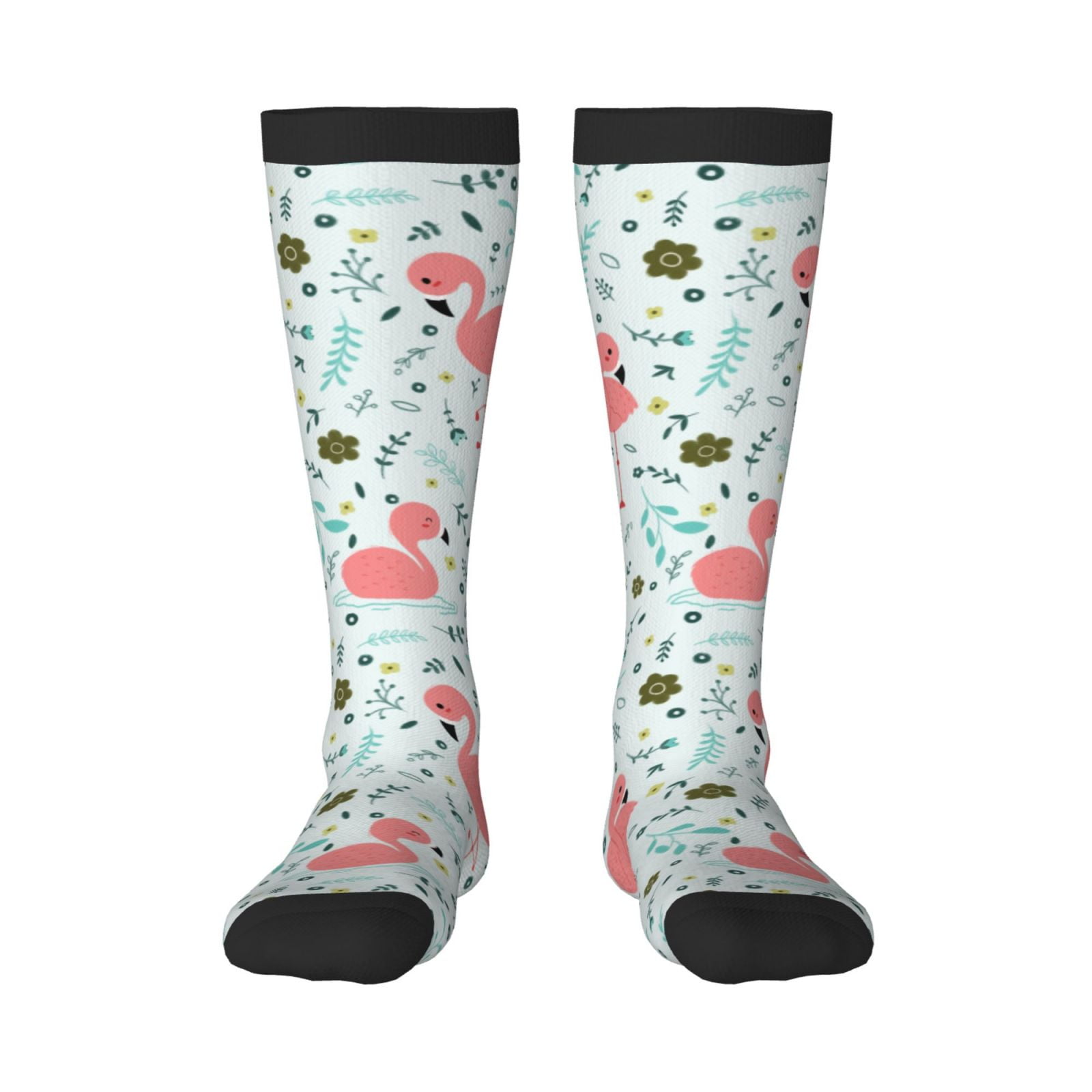 Easygdp Cute Flamingo Soccer Socks Sport Knee High Socks Calf ...