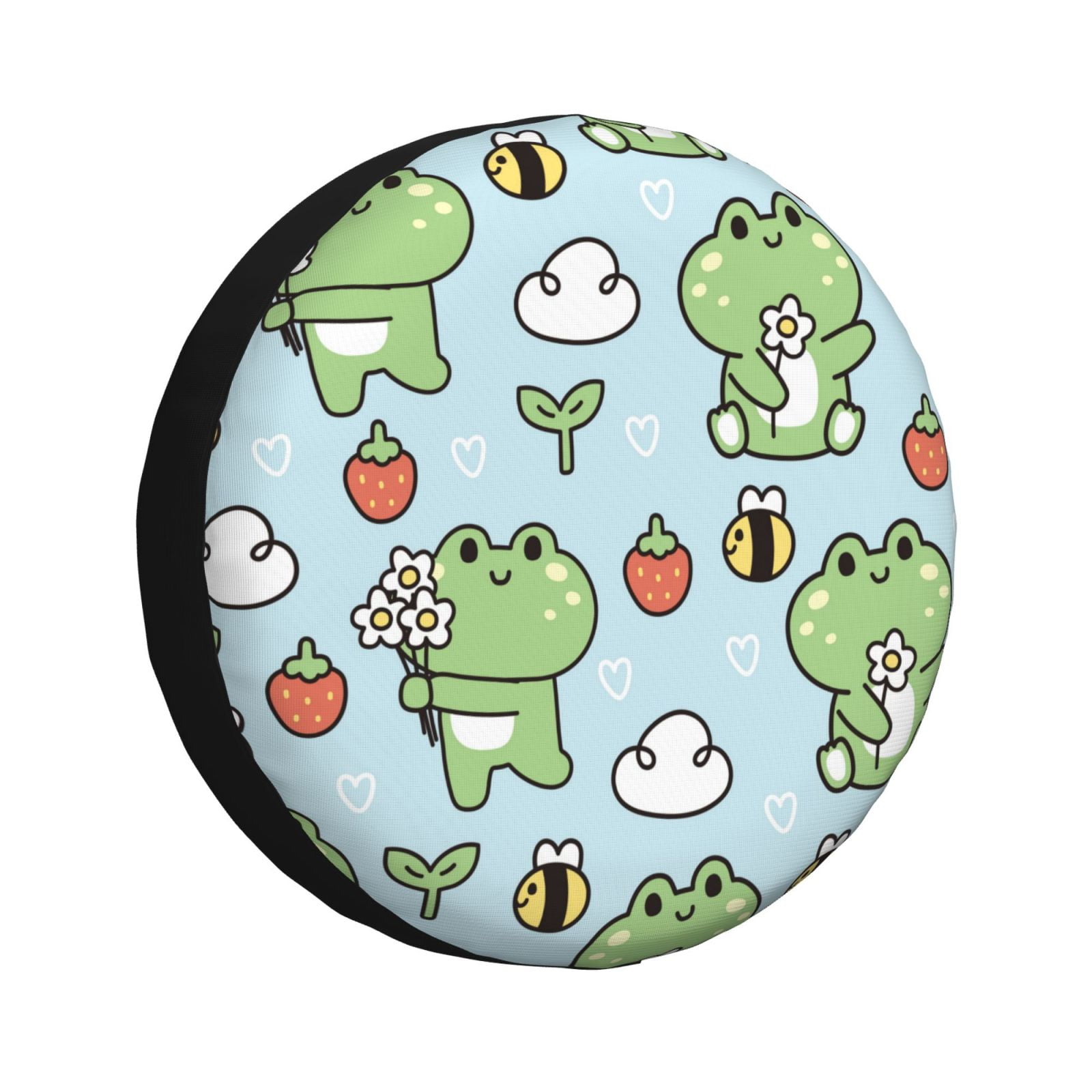 Easygdp Cute Floral Frog Wheel Sun Guard, Spare Tire Cover,Universal ...