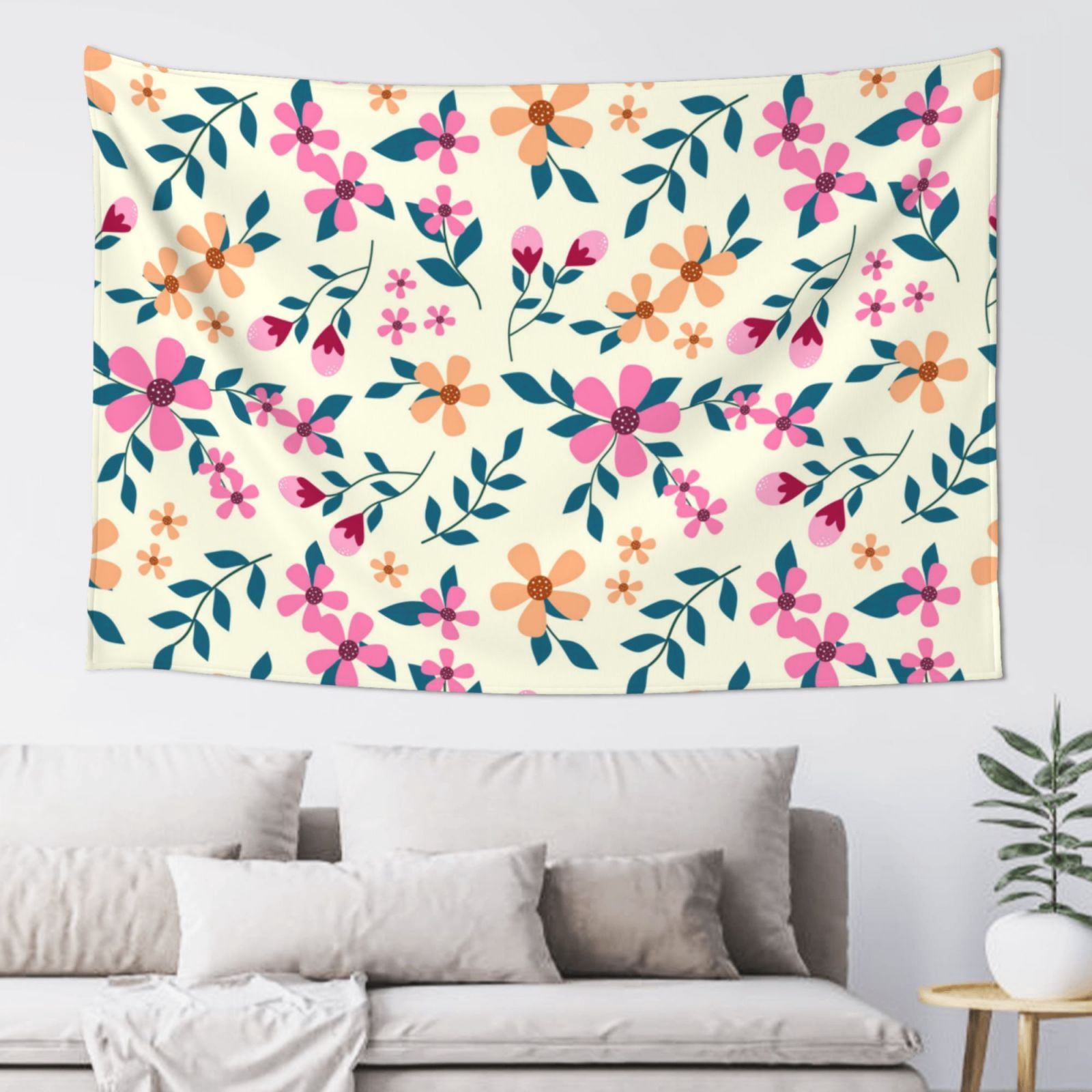 Easygdp Cute Flower Tapestry Wall Hanging, Wall Tapestries for Bedroom ...