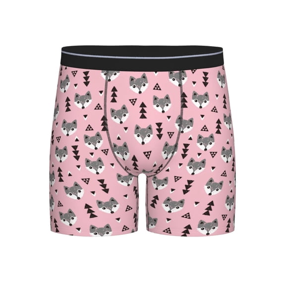 Easygdp Cute Fox Pink Tree Men's Boxer Briefs Men’s Underwear Boxer ...
