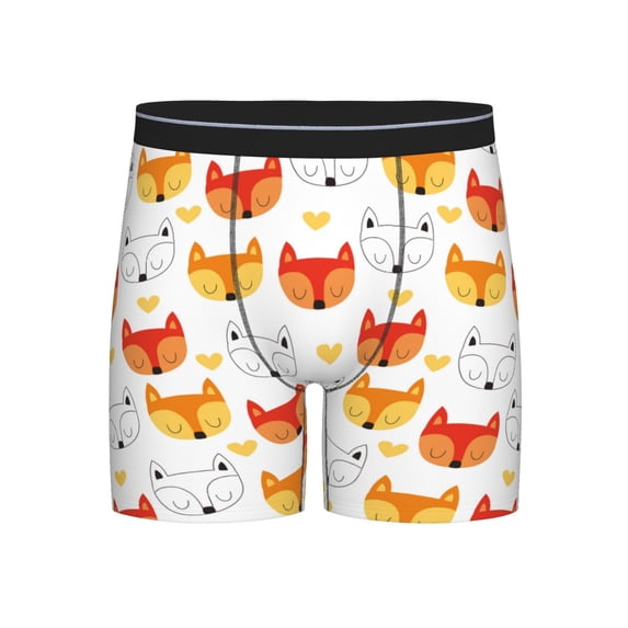Easygdp Cute Fox with Heart Men's Boxer Briefs Men’s Underwear Boxer ...