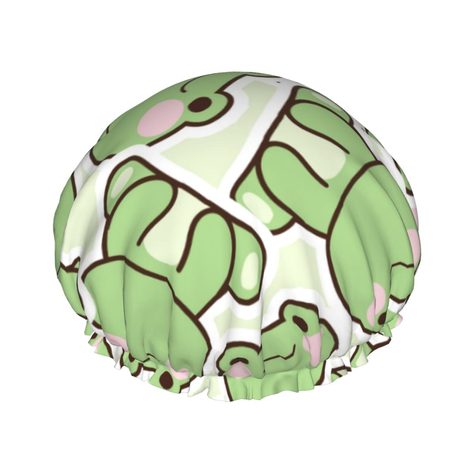 Easygdp Cute Frog Shower Caps for Women, Double Waterproof Layers ...