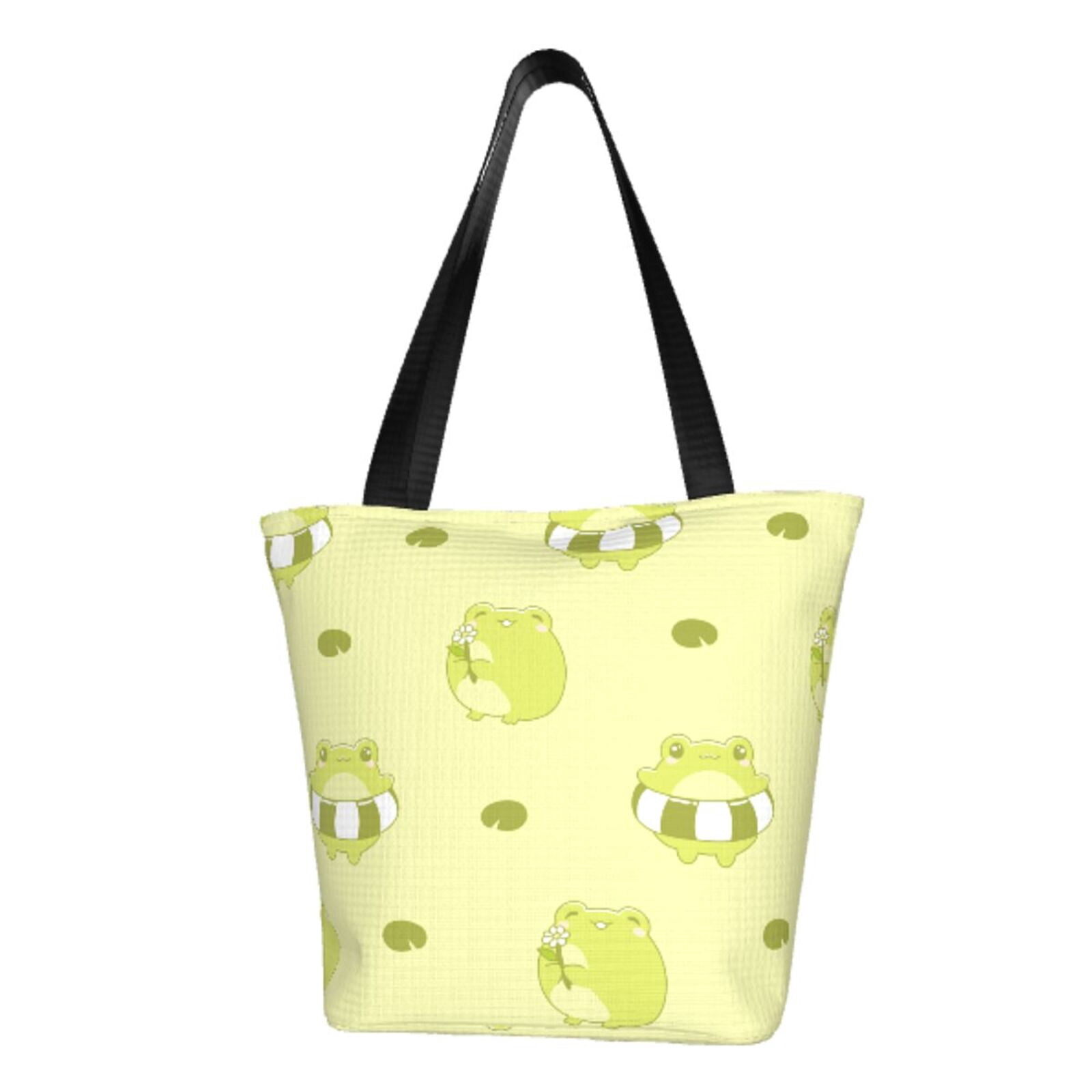 Easygdp Cute Frog3 Stylish Canvas Handbag Shoulder Tote Bag, Shopping ...