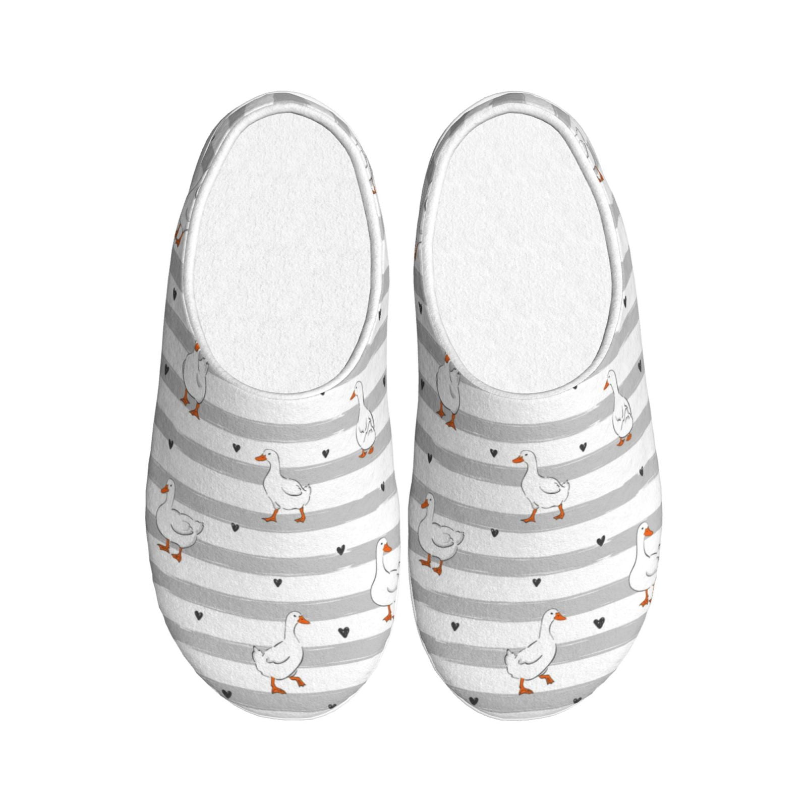 Easygdp Cute Goose Slippers for Women Mens Winter Warm Home Slippers ...