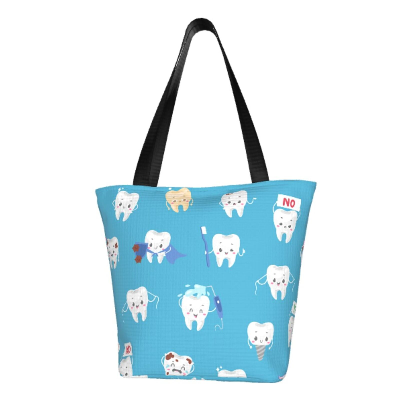 Easygdp Cute Healthy Teeth Stylish Canvas Handbag Shoulder Tote Bag ...