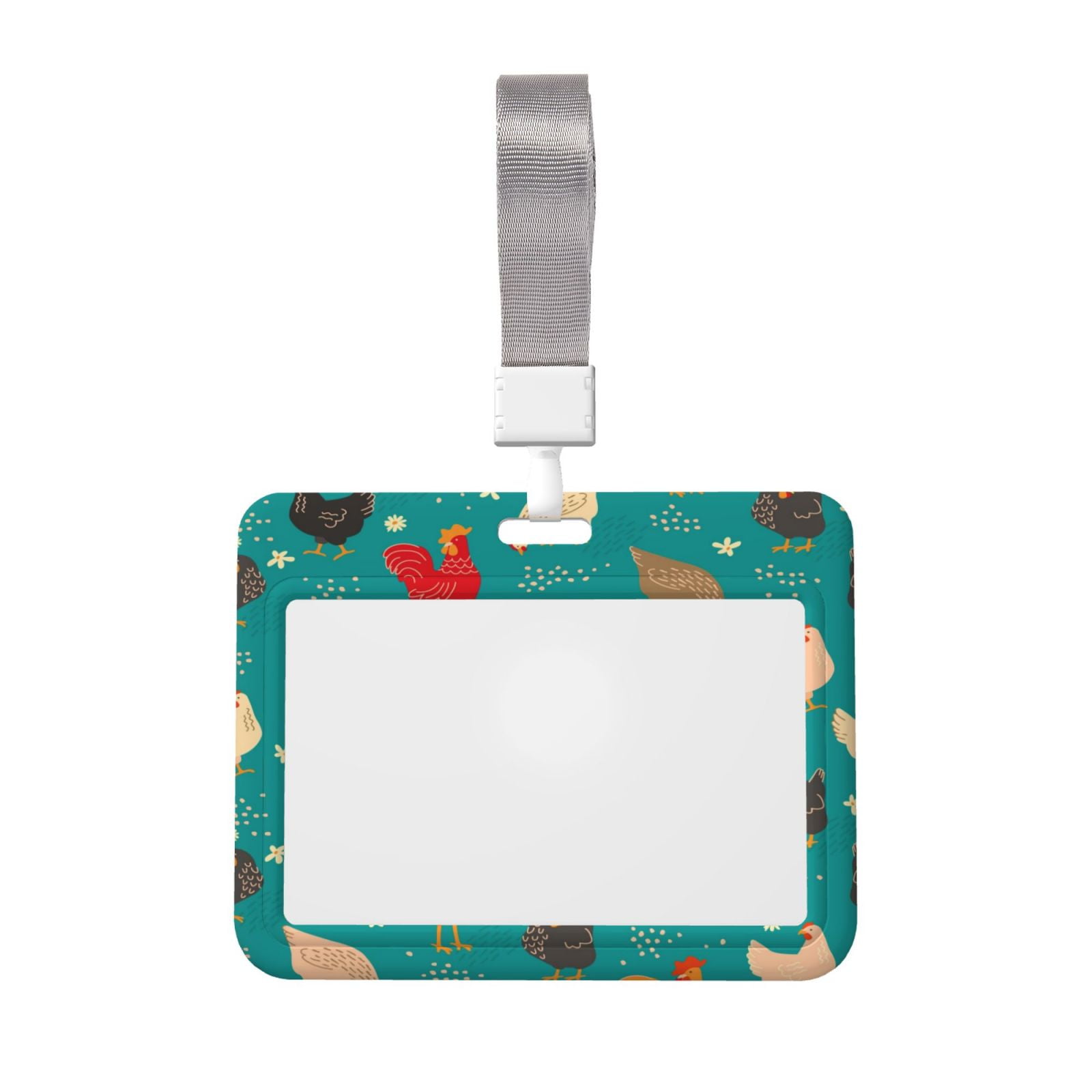 Easygdp Cute Hens And Rooster Card Badge Holder Work Badge Sleeve for ...
