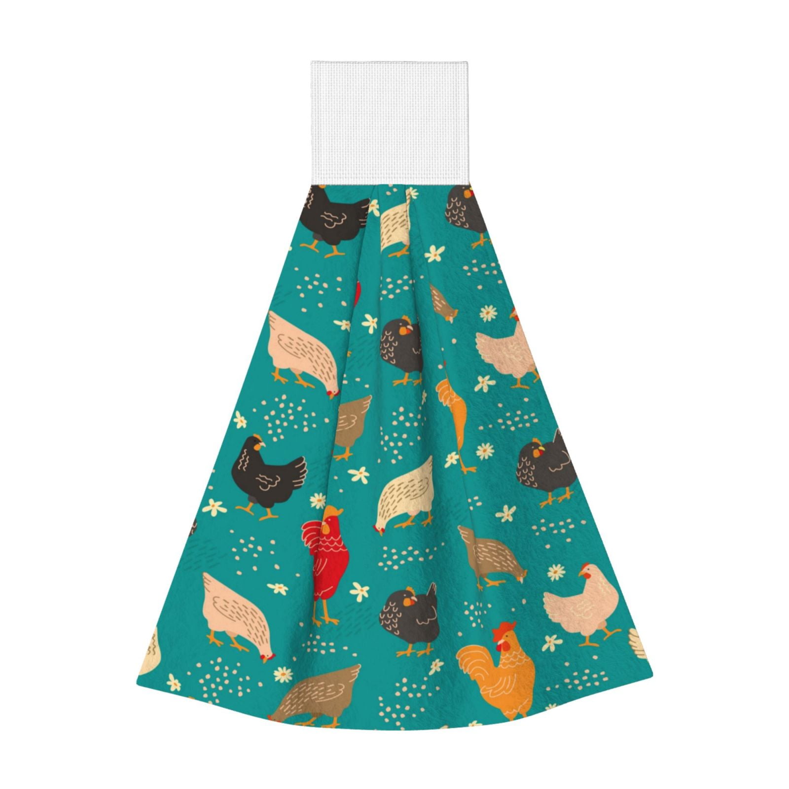 Easygdp Cute Hens And Rooster Kitchen Hand Towels Hanging Tie Towels ...
