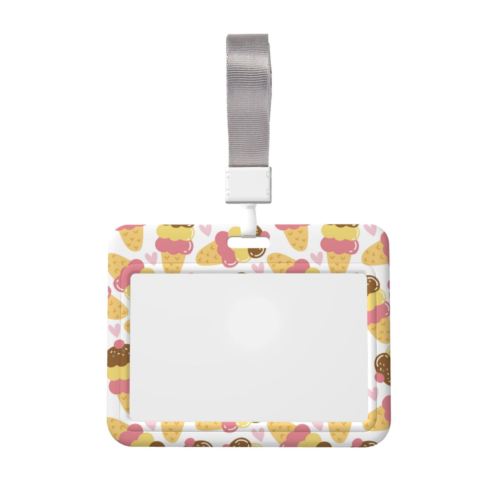 Easygdp Cute Ice Cream Card Badge Holder Work Badge Sleeve for Office ...