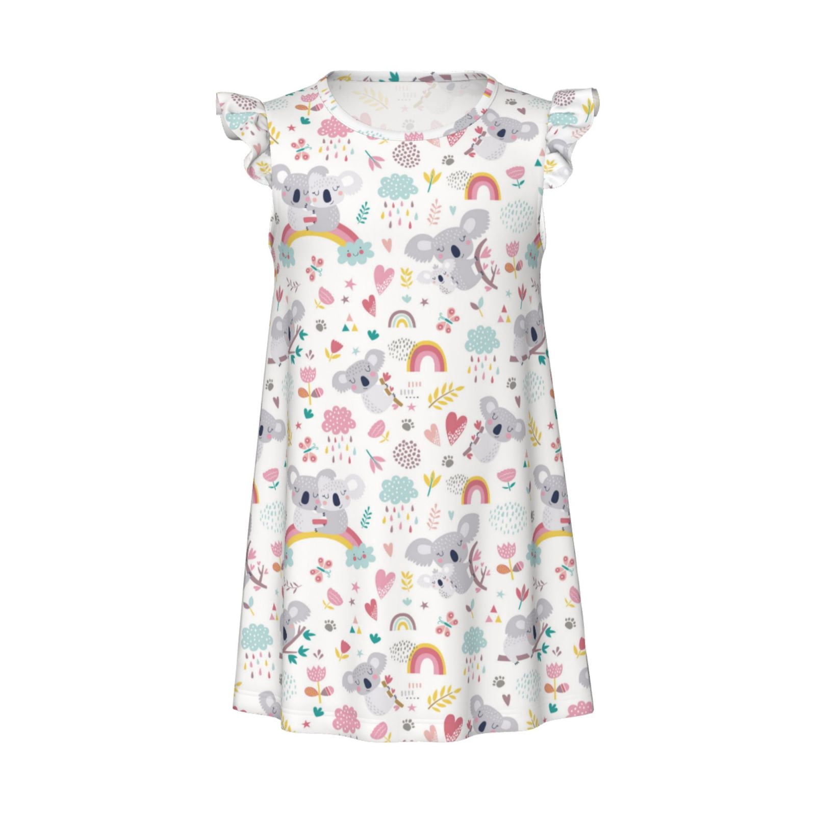 Easygdp Cute Koala Girls Pajamas Dress, Princess Nightgown for Girls ...