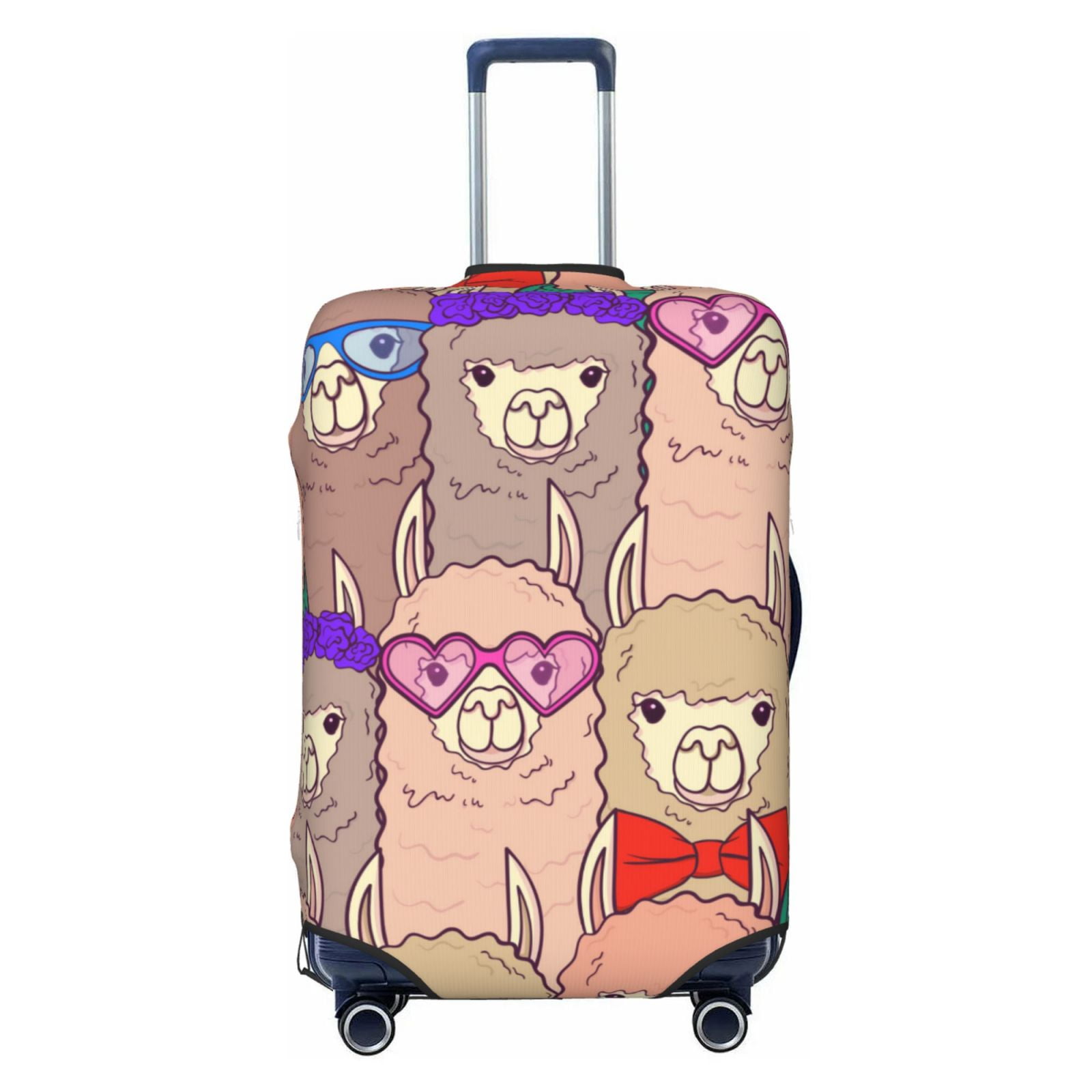 Easygdp Cute Lamas Print Elastic and Washable Suitcase Protective Cover ...