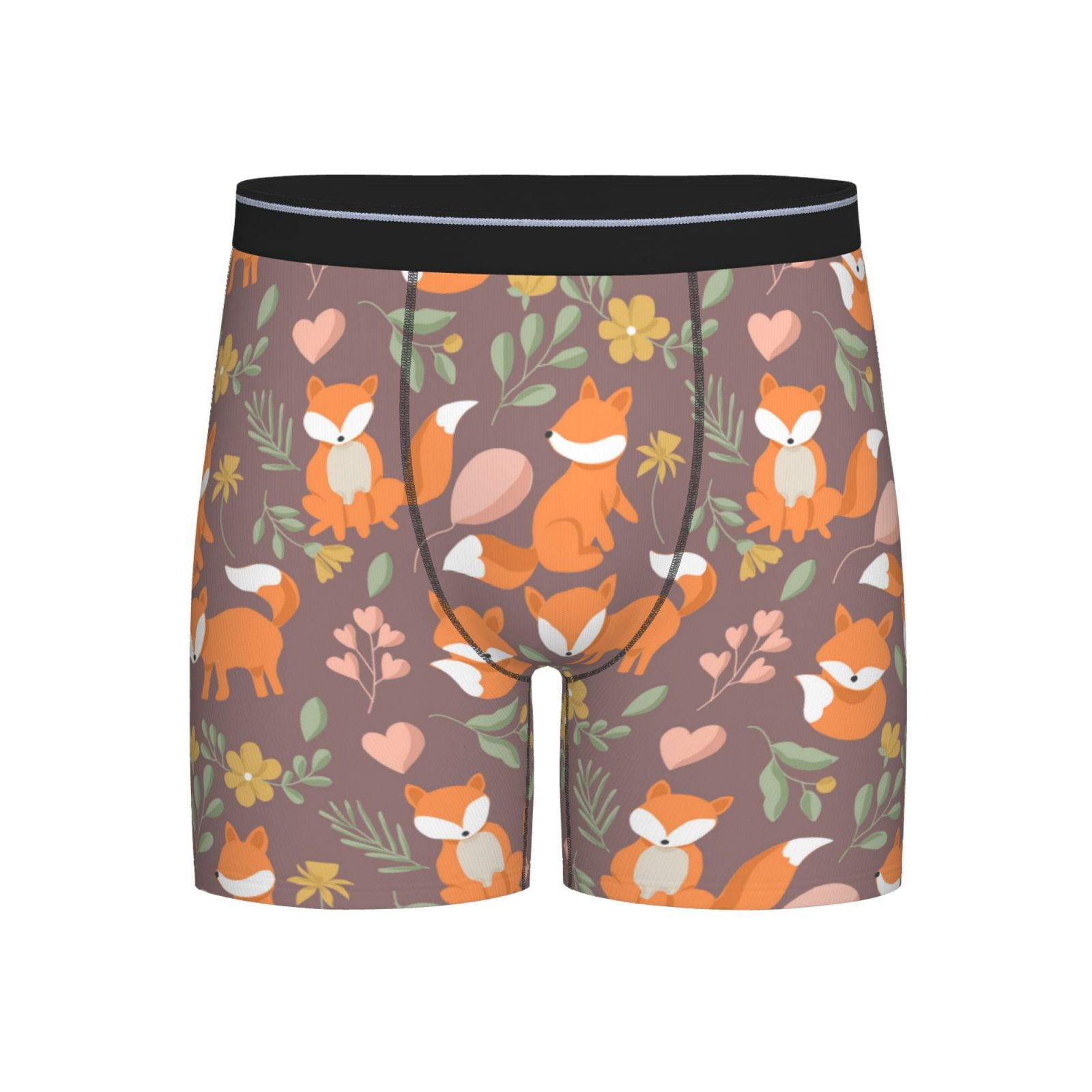 Easygdp Cute Little Fox Men's Boxer Briefs Men’s Underwear Boxer Briefs ...