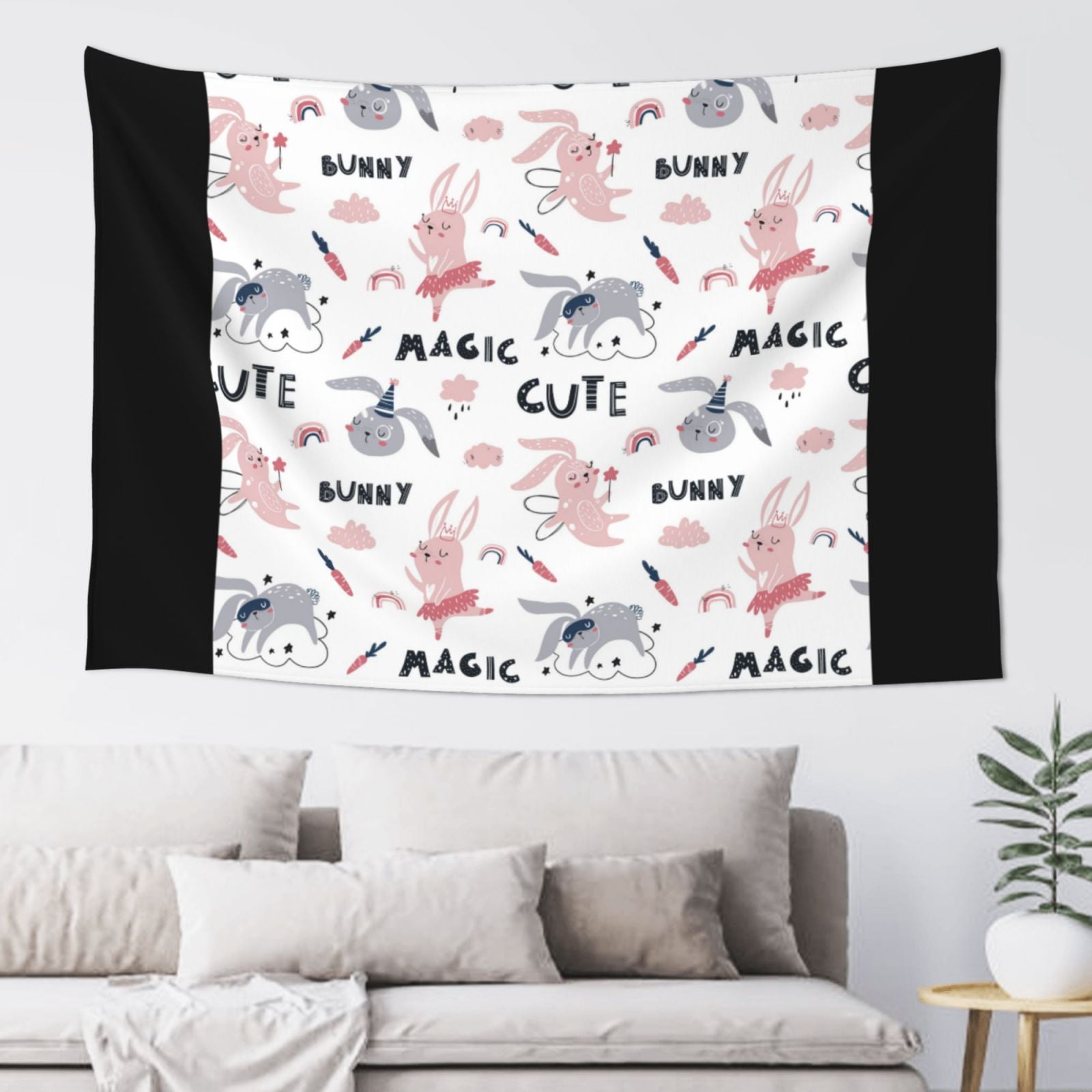 Easygdp Cute Magic Bunny Tapestry Wall Hanging, Wall Tapestries for ...