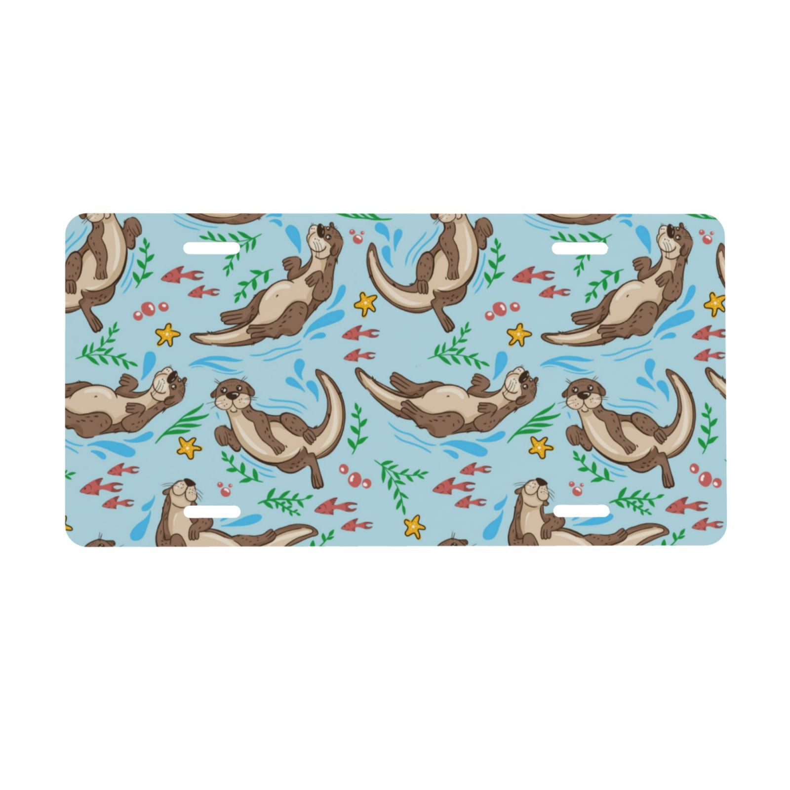 Easygdp Cute Otters License Plate Car Front License Plate Car ...