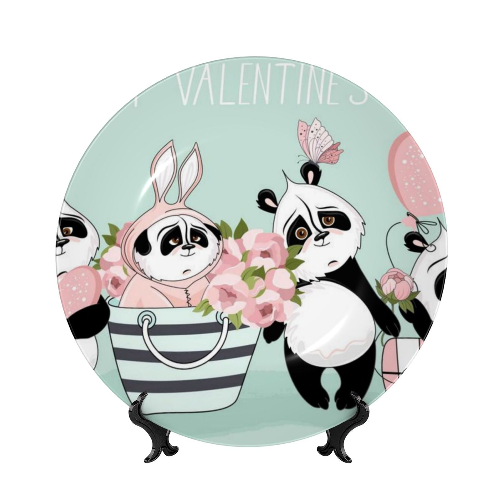 Easygdp Cute Panda Bone China Decorative Plate Ceramic Dinner Plates ...