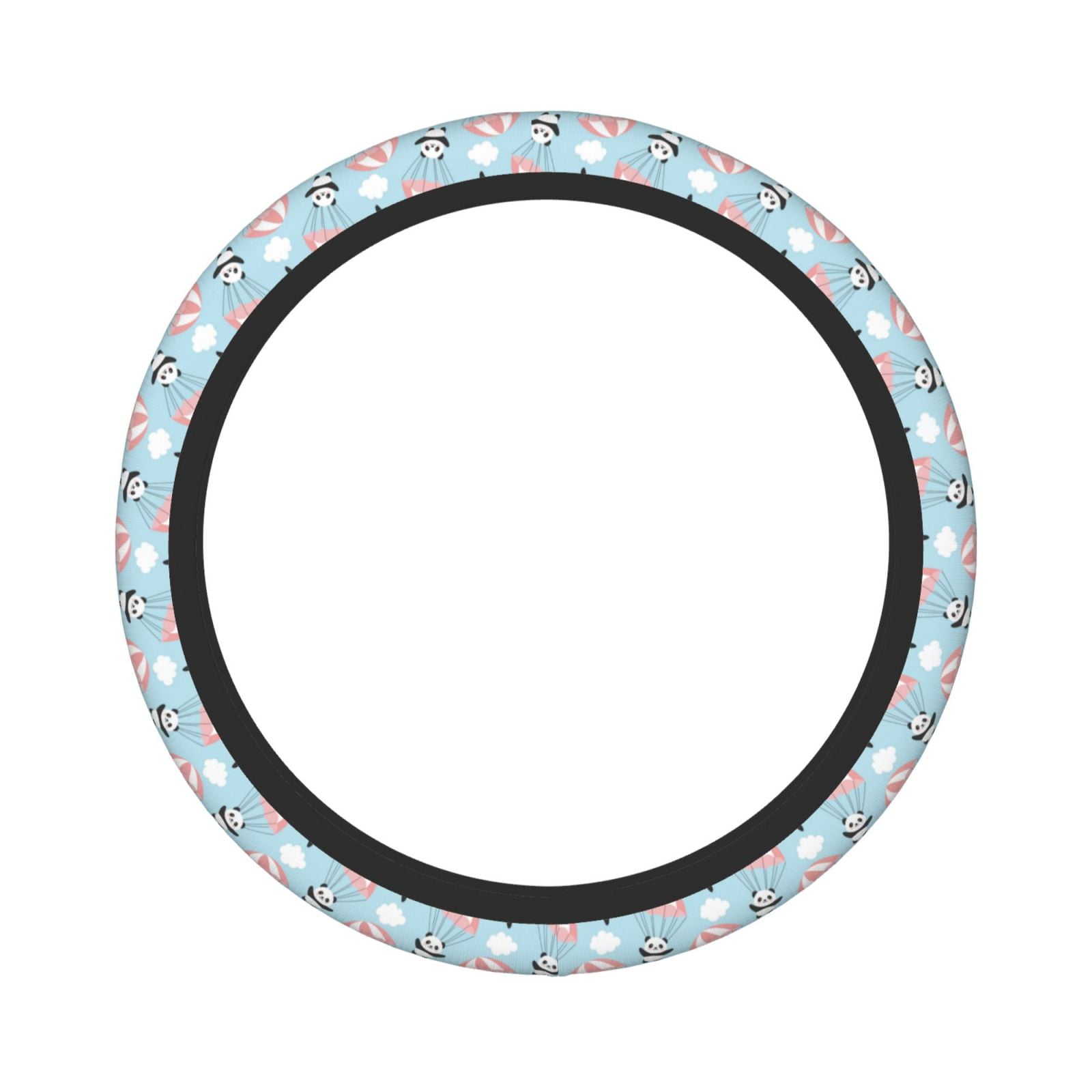 Easygdp Cute Panda Flying in the Sky Elastic Steering Wheel Cover, Auto ...