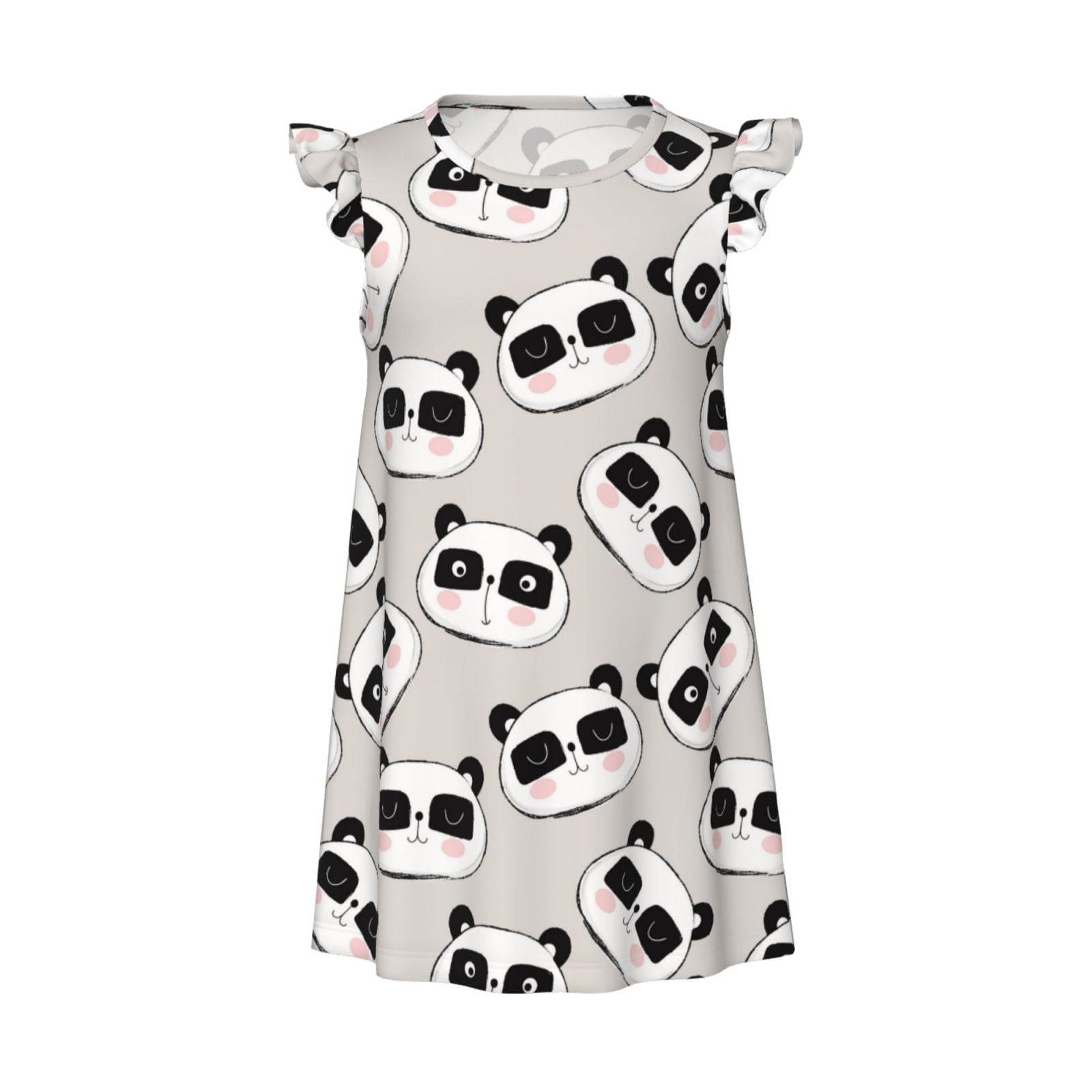 Easygdp Cute Panda Girls Pajamas Dress, Princess Nightgown for Girls ...