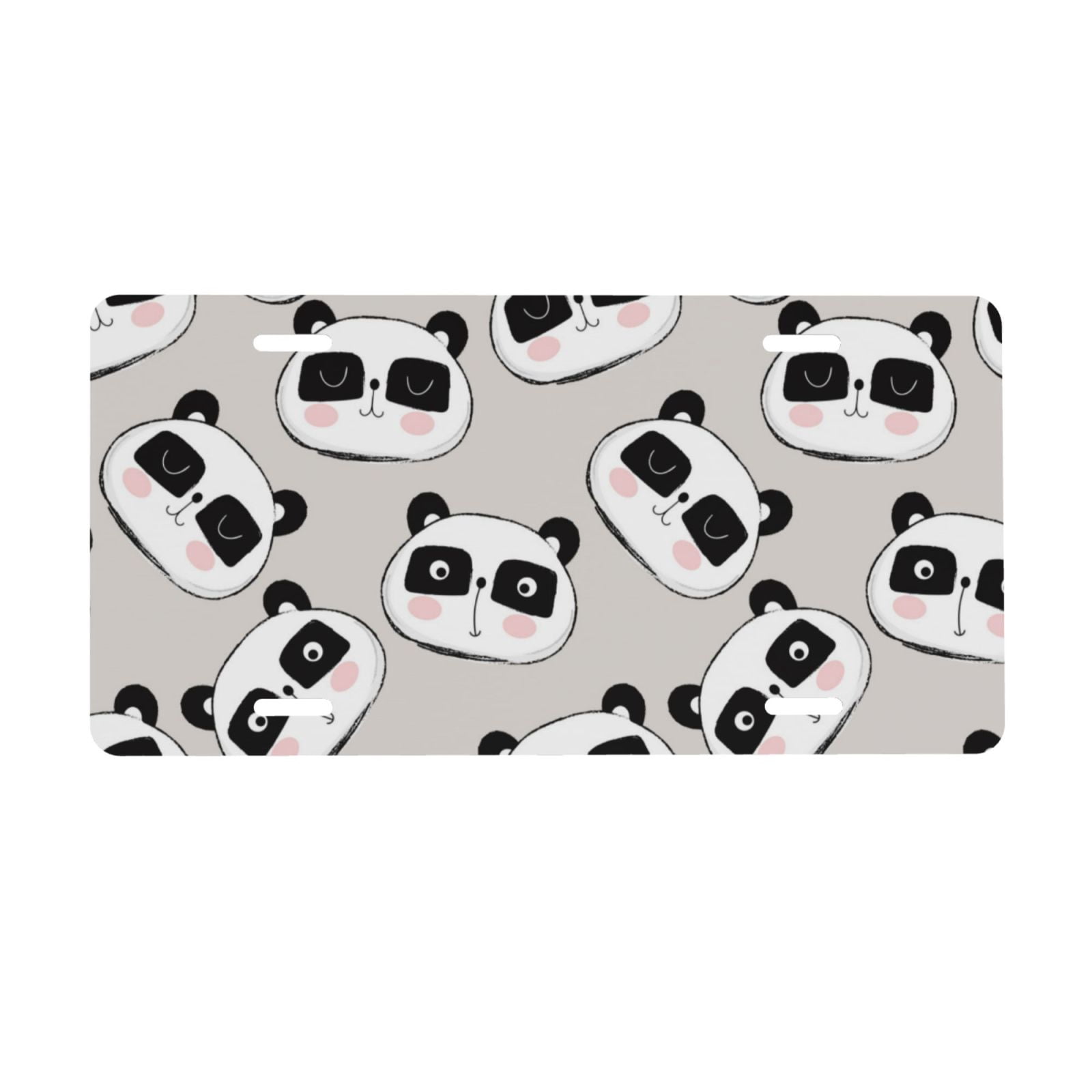 Easygdp Cute Panda License Plate Car Front License Plate Car Decoration ...