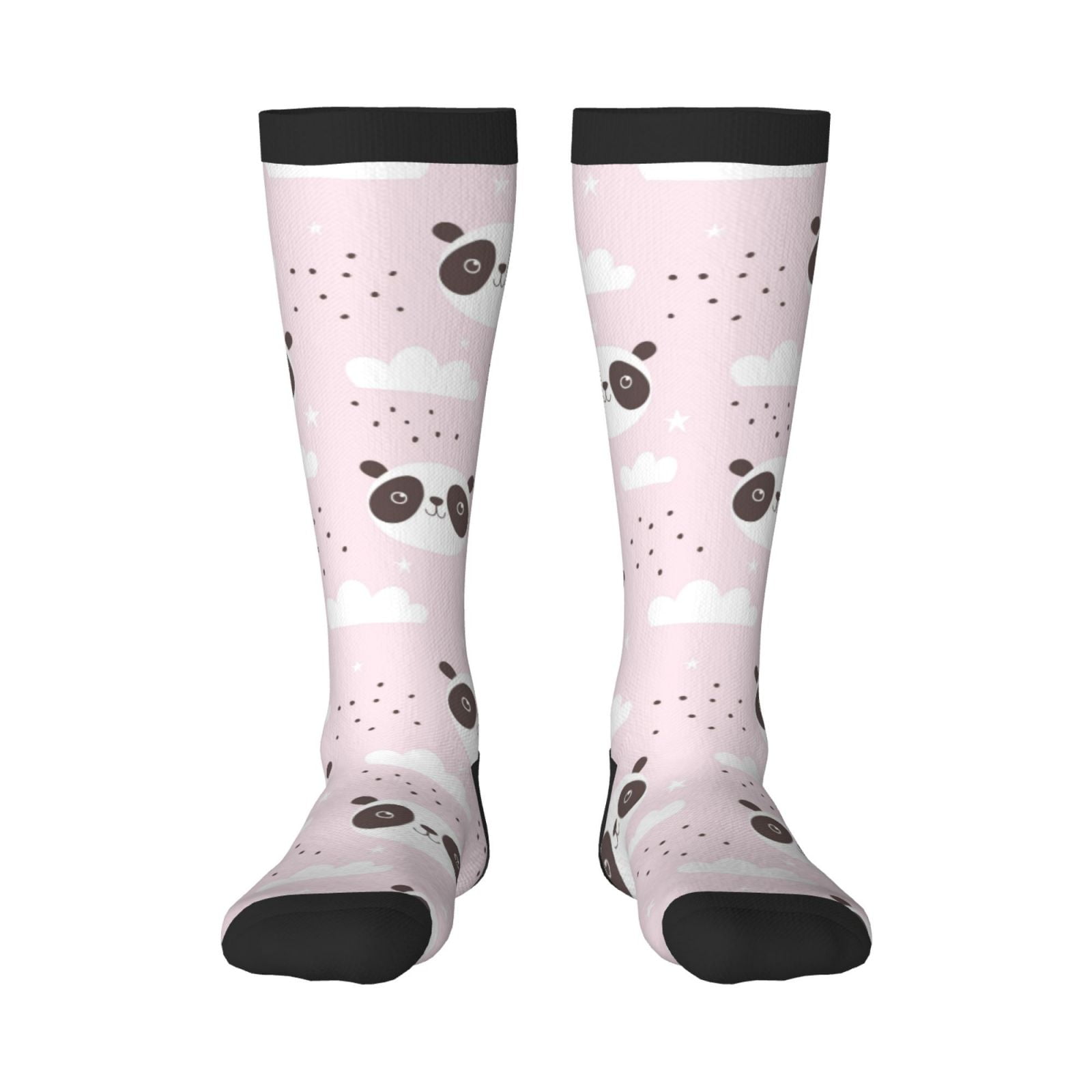 Easygdp Cute Panda Soccer Socks Sport Knee High Socks Calf Compression ...