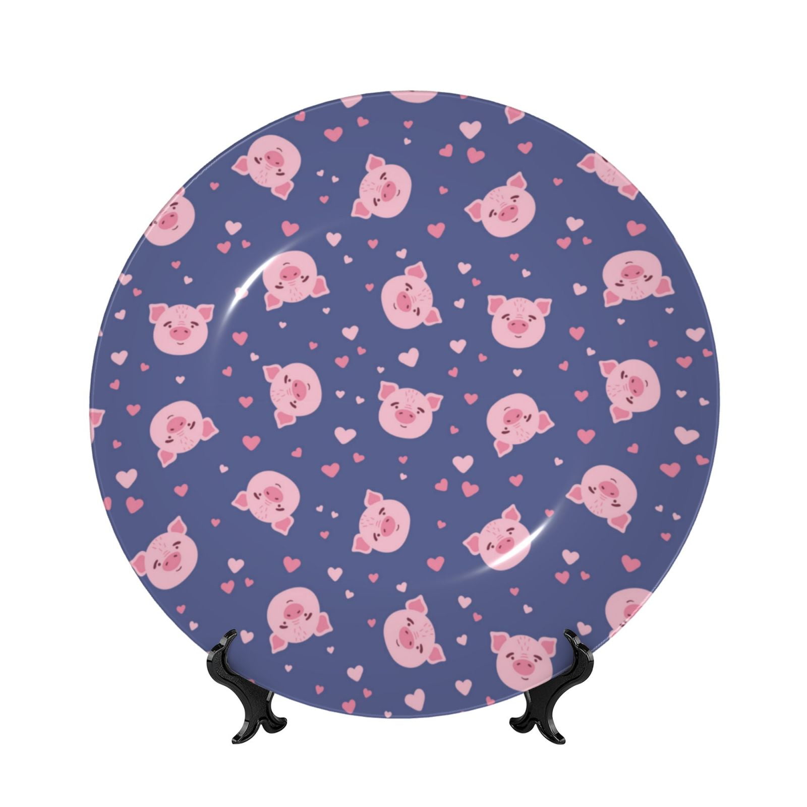 Easygdp Cute Pig Bone China Decorative Plate Ceramic Dinner Plates Art ...