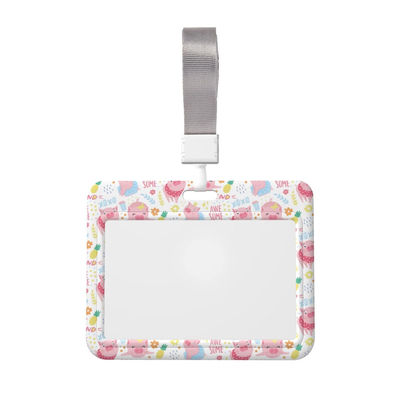 Easygdp Cute Pig Card Badge Holder Work Badge Sleeve for Office, School ...