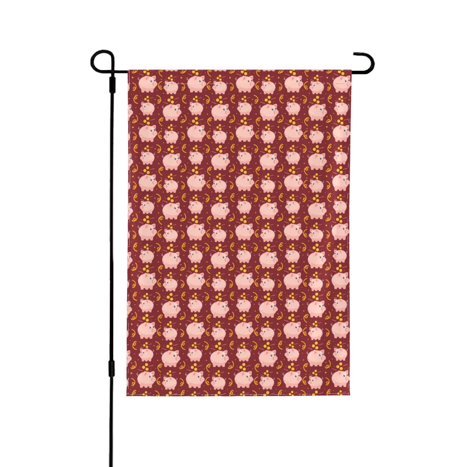 Easygdp Cute Pig with Coins Garden Flag Yard Flag Welcome Flag, Double ...