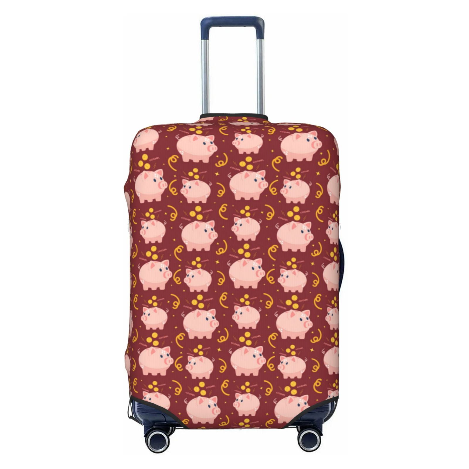 Easygdp Cute Pig with Coins Print Elastic and Washable Suitcase ...