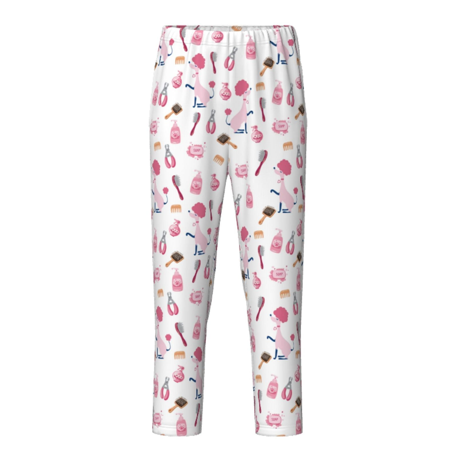 Easygdp Cute Poodle Dog Boys Girls Pajama Pants Long Sleep Pants Waist ...