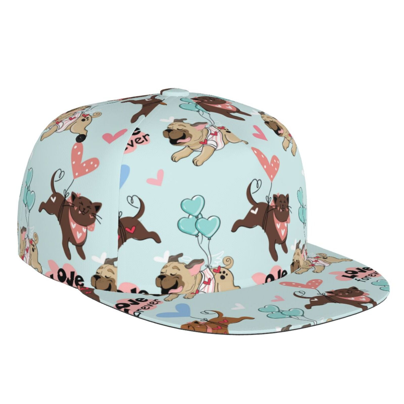 Easygdp Cute Pug Dogs Baseball Cap with Adjustable Flat Suitable for ...