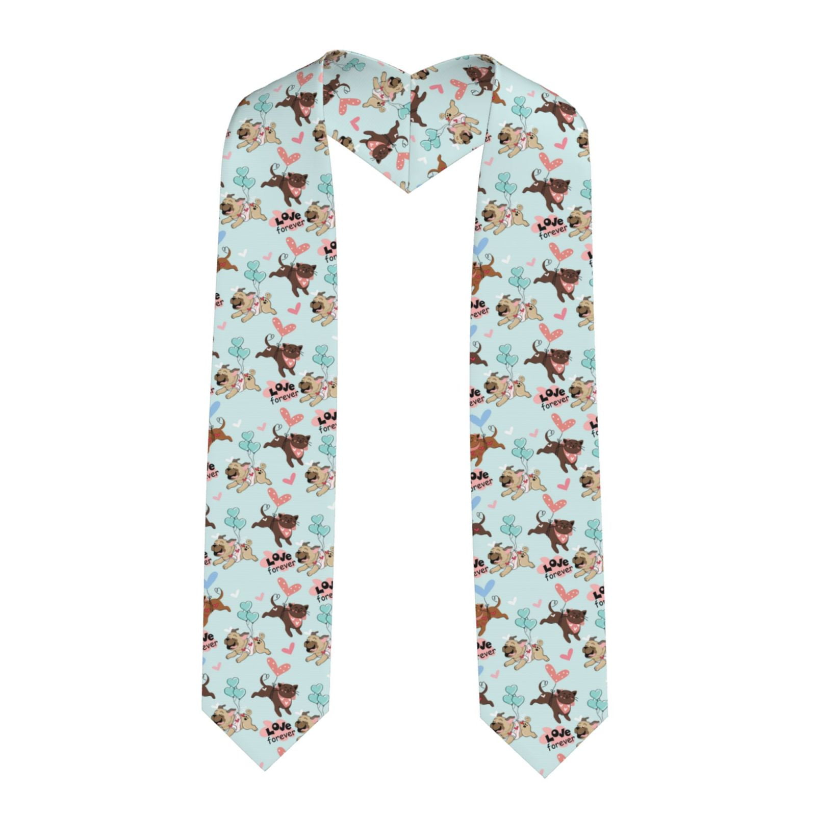 Easygdp Cute Pug Dogs Unisex Adult Graduation Stole Shawl 36" Long for ...