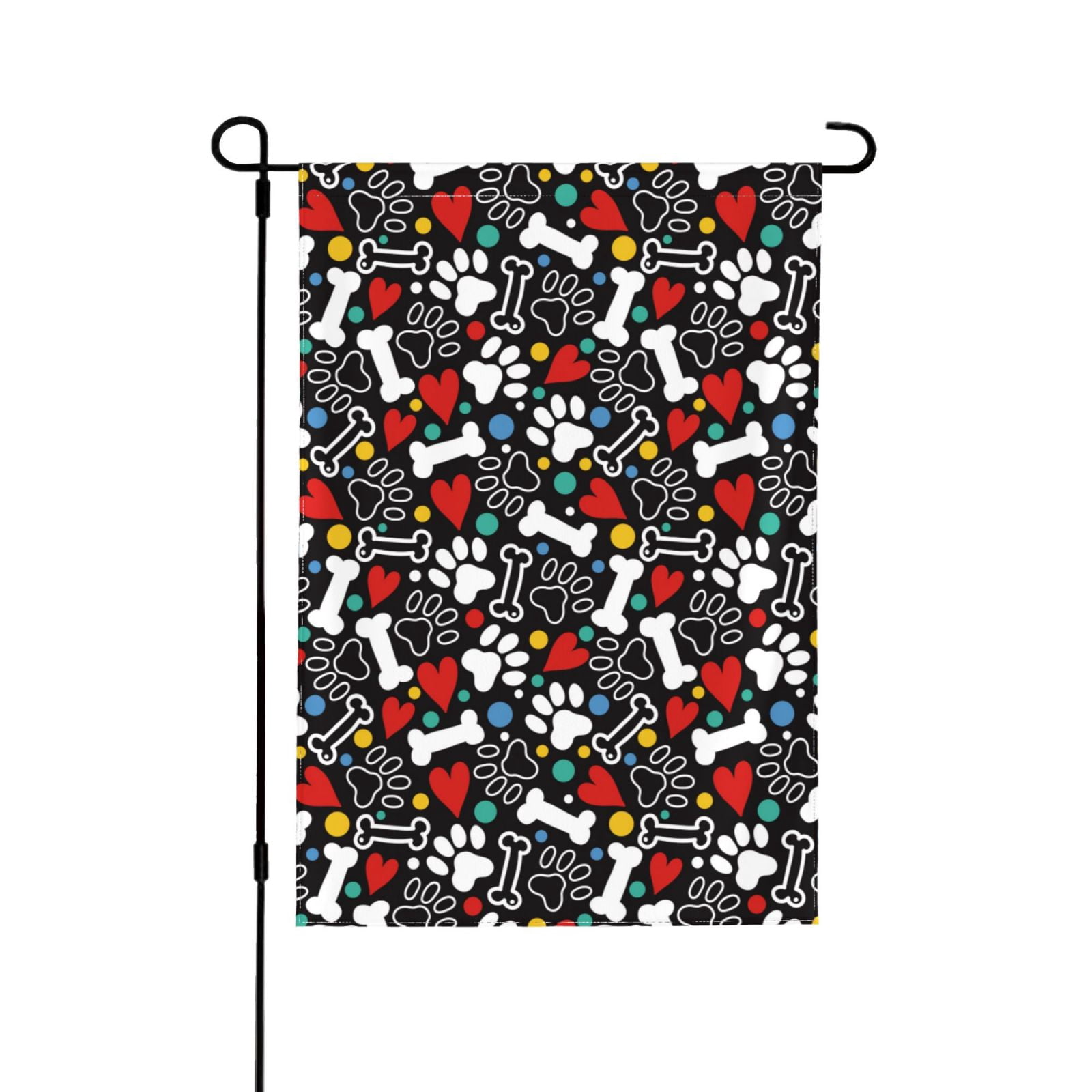 Easygdp Cute Puppy Footprints Garden Flag Yard Flag Welcome Flag ...