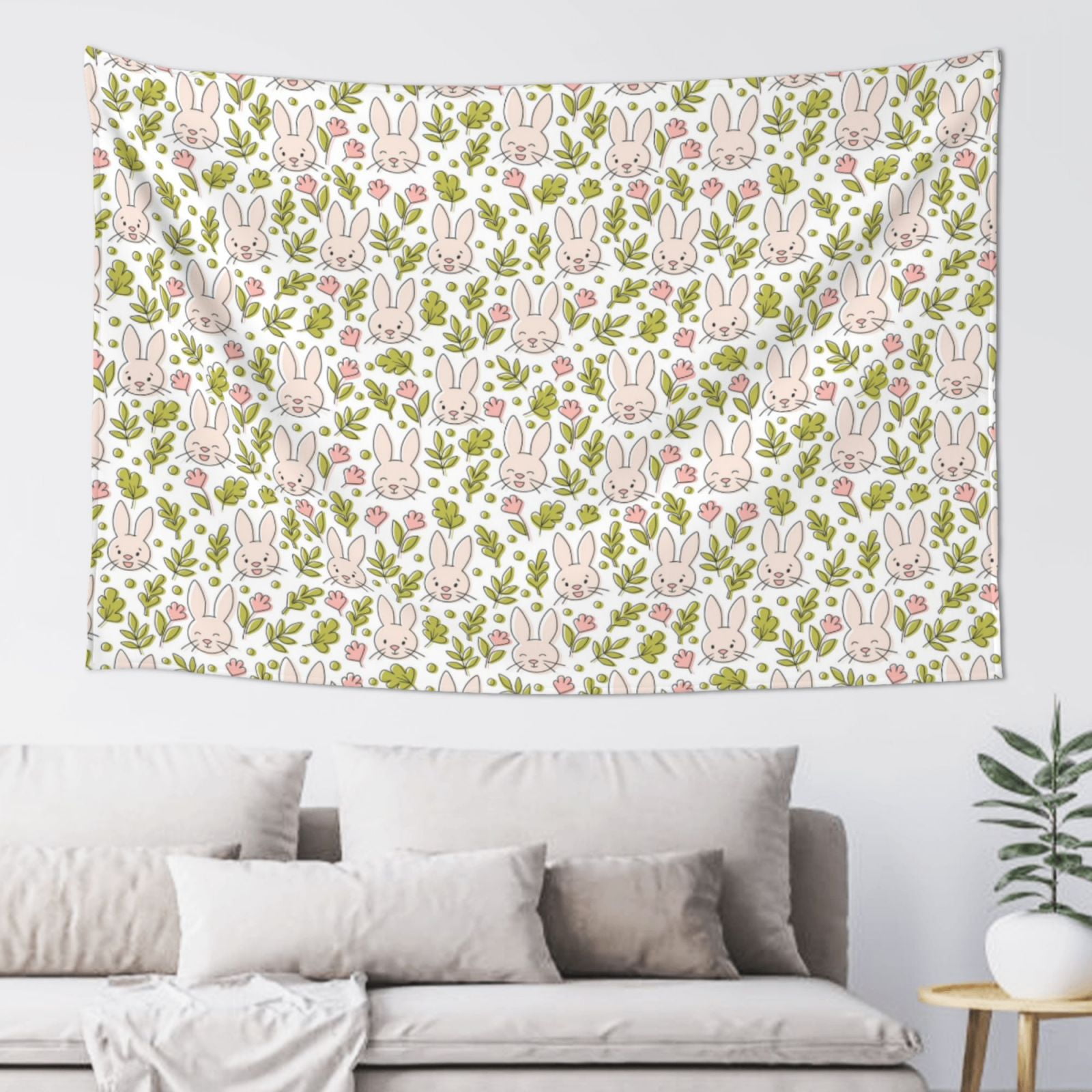 Easygdp Cute Rabbit Tapestry Wall Hanging, Wall Tapestries for Bedroom ...
