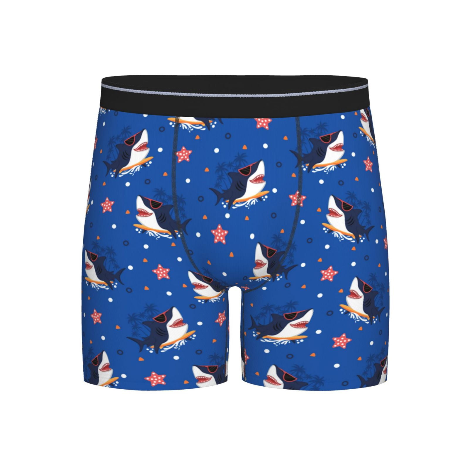 Easygdp Cute Shark Cartoon Men's Boxer Briefs Men’s Underwear Boxer ...