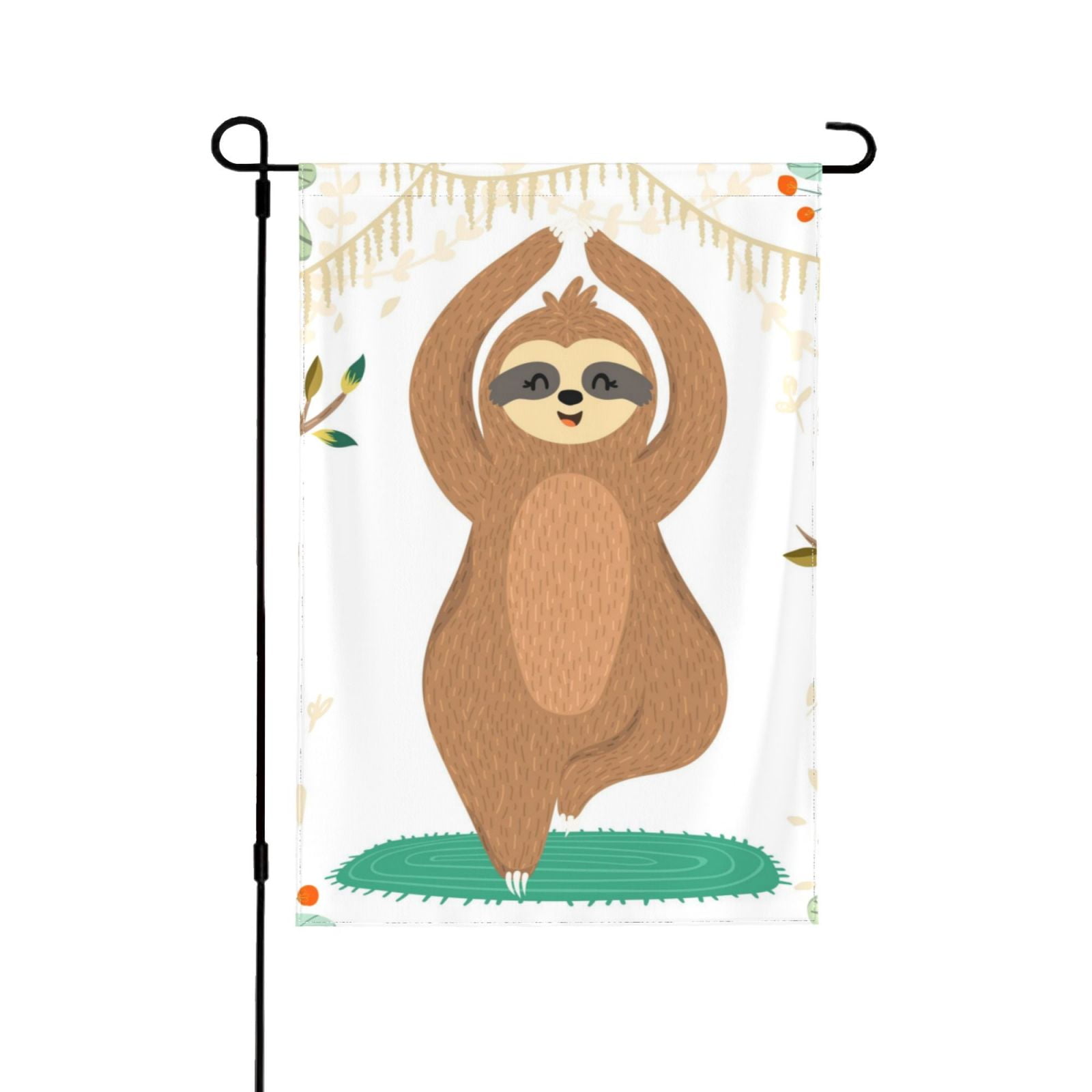 Easygdp Cute Sloth In Yoga Pose Tree Garden Flag Yard Flag Welcome Flag ...