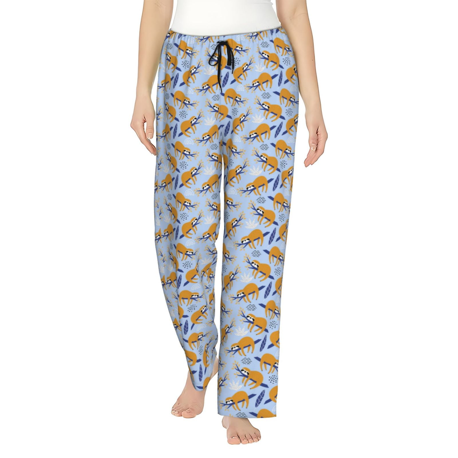 Easygdp Cute Sloth Women's Drawstring Pajama Pants | Lounge Joggers ...